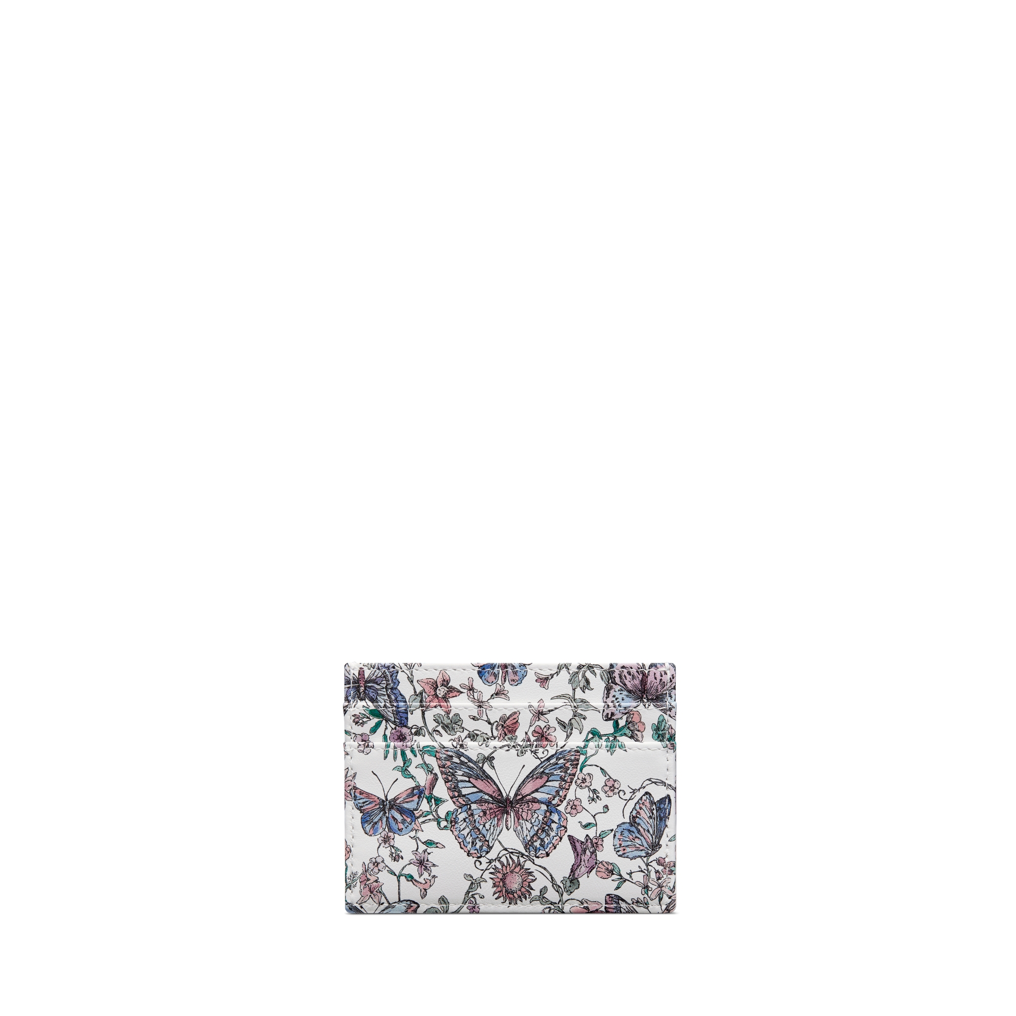 Dior Caro Freesia Card Holder White Smooth Calfskin with Multicolor ...