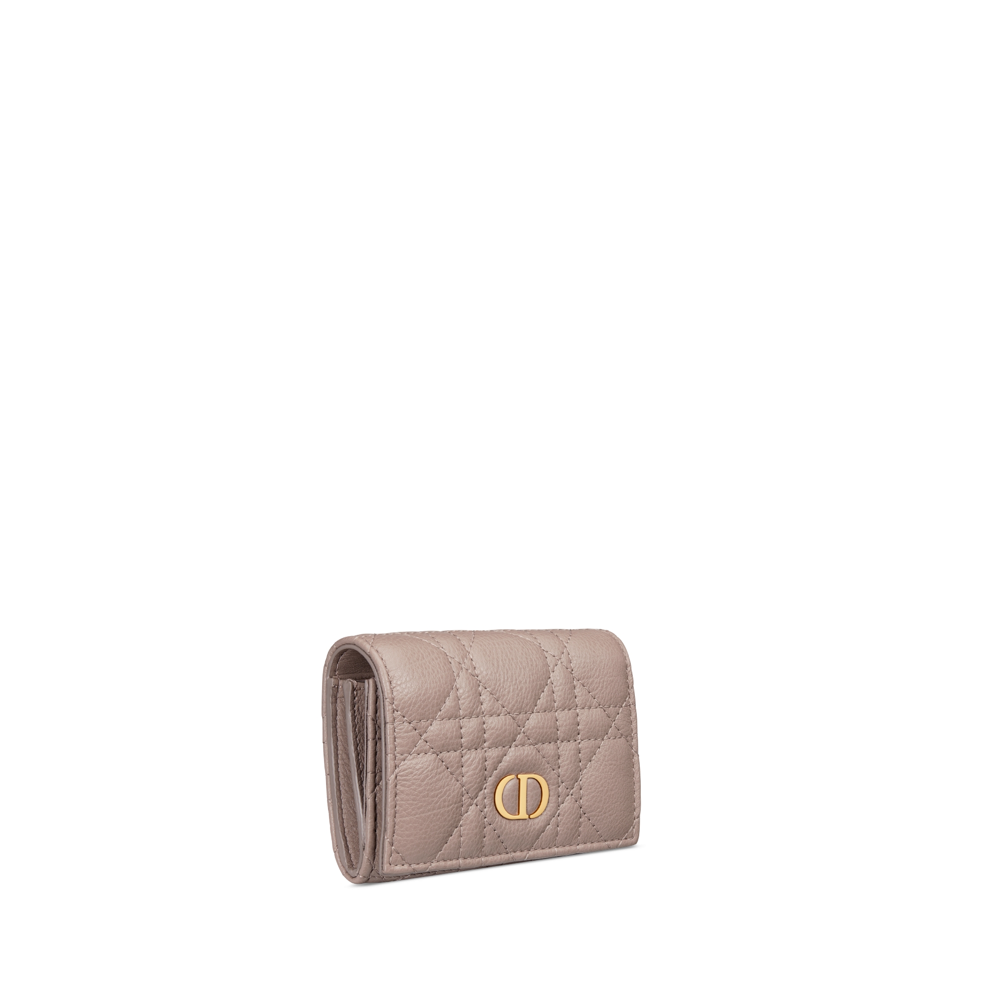 Dior Caro Glycine Wallet Warm Taupe Supple Cannage Calfskin | DIOR