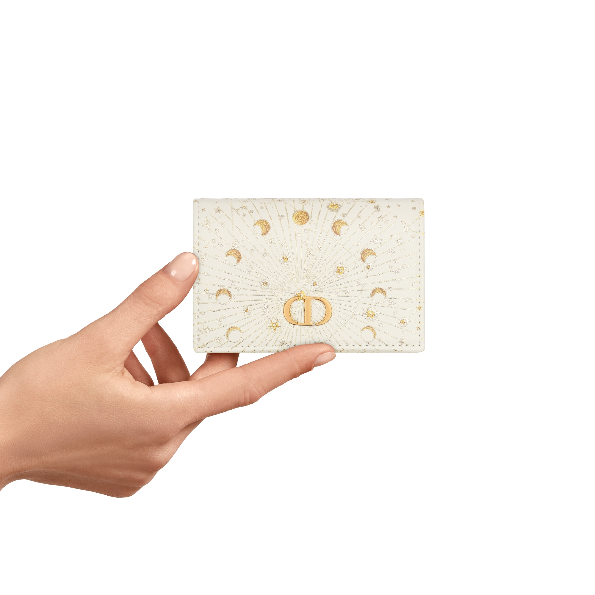 Dior Caro Glycine Wallet Latte Calfskin with Gold-Tone Dior Astral ...