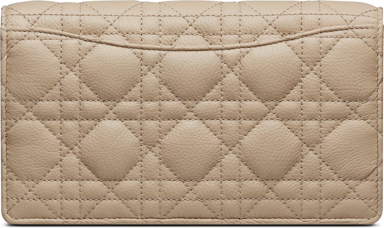 Dior Caro Pouch with Chain Sand-Colored Supple Cannage Calfskin | DIOR