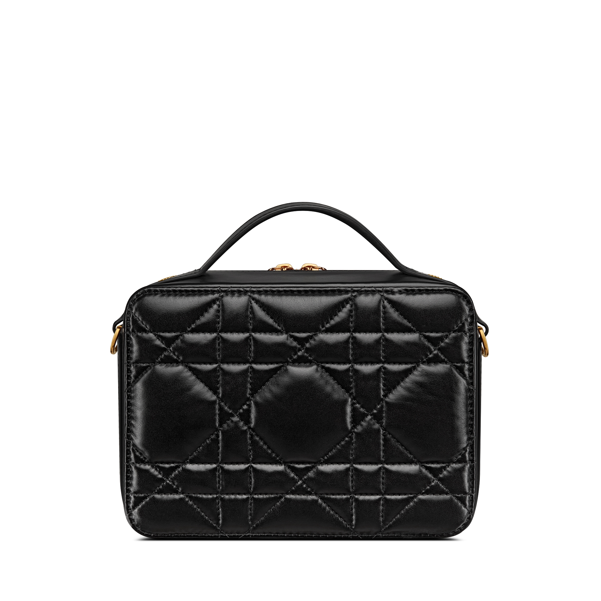 Dior Caro Box Bag Black Quilted Macrocannage Calfskin | DIOR