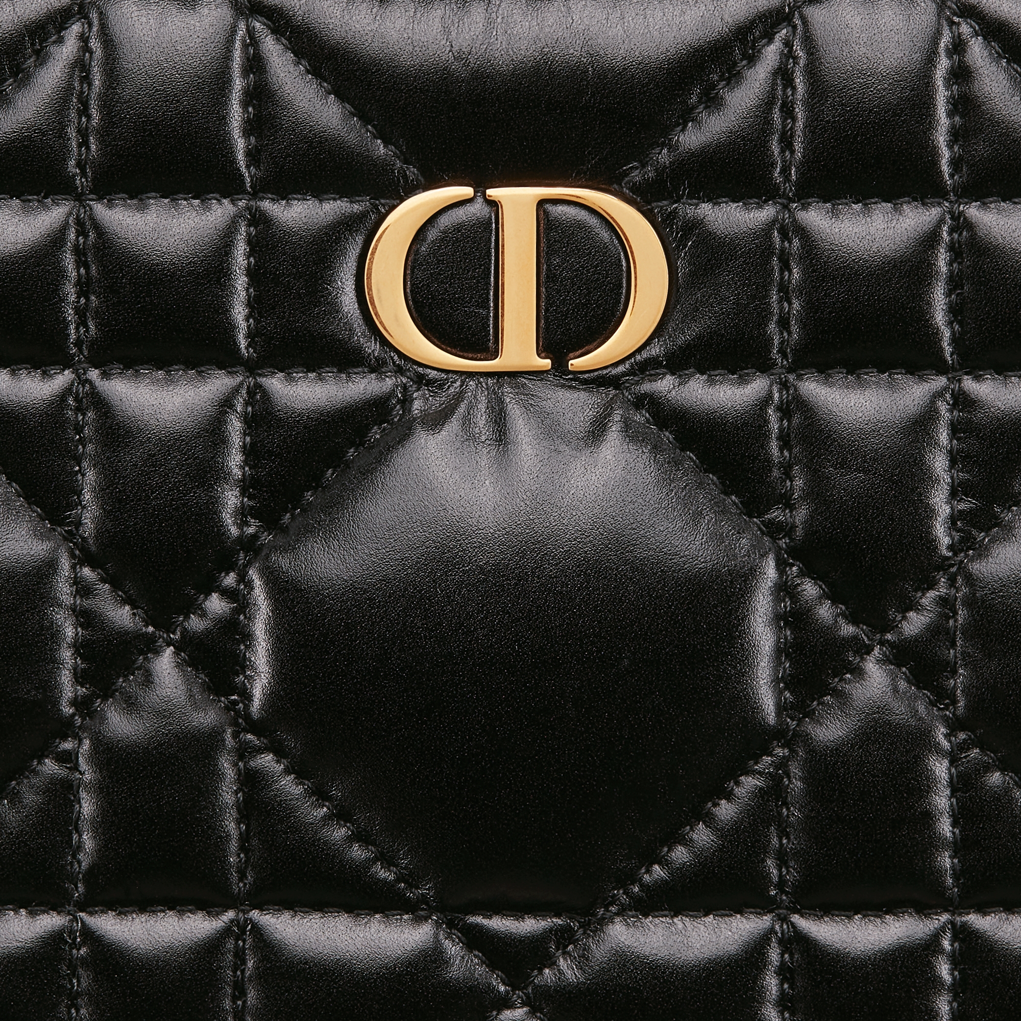 Dior Caro Box Bag Black Quilted Macrocannage Calfskin | DIOR