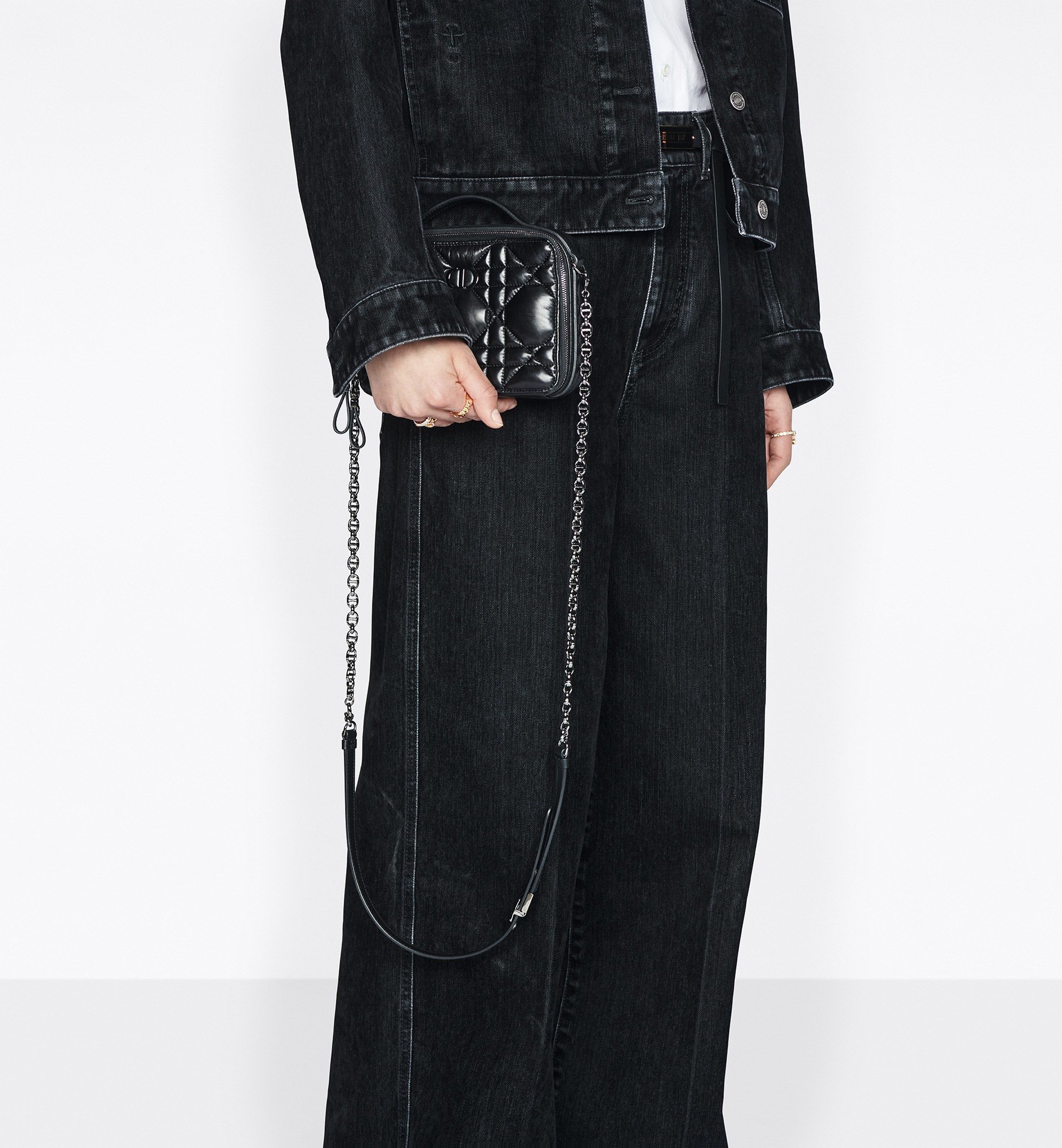 Dior Caro Box Bag Black Quilted Macrocannage Calfskin | DIOR