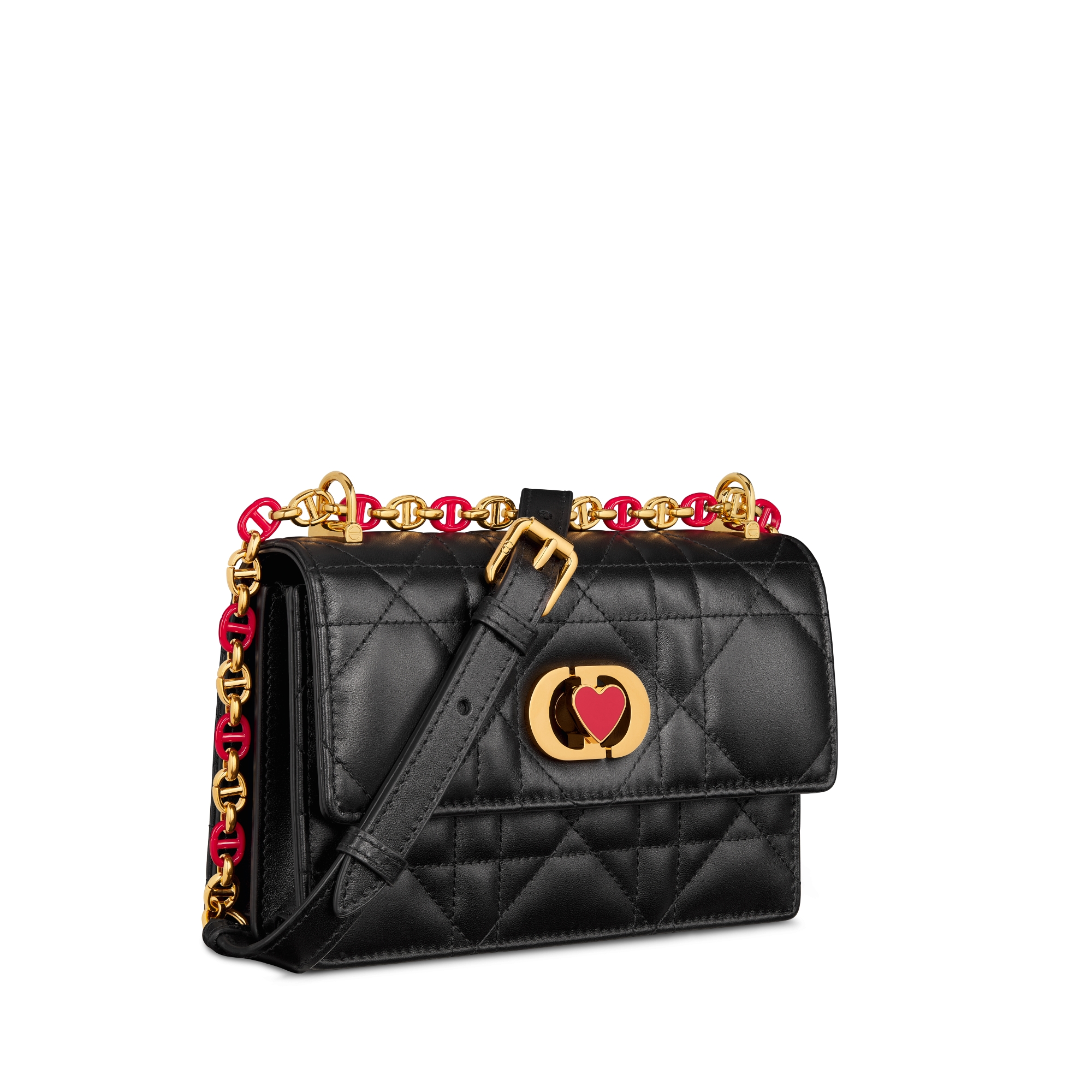 Dioramour Miss Caro Mini Bag Black Macrocannage Lambskin | DIOR