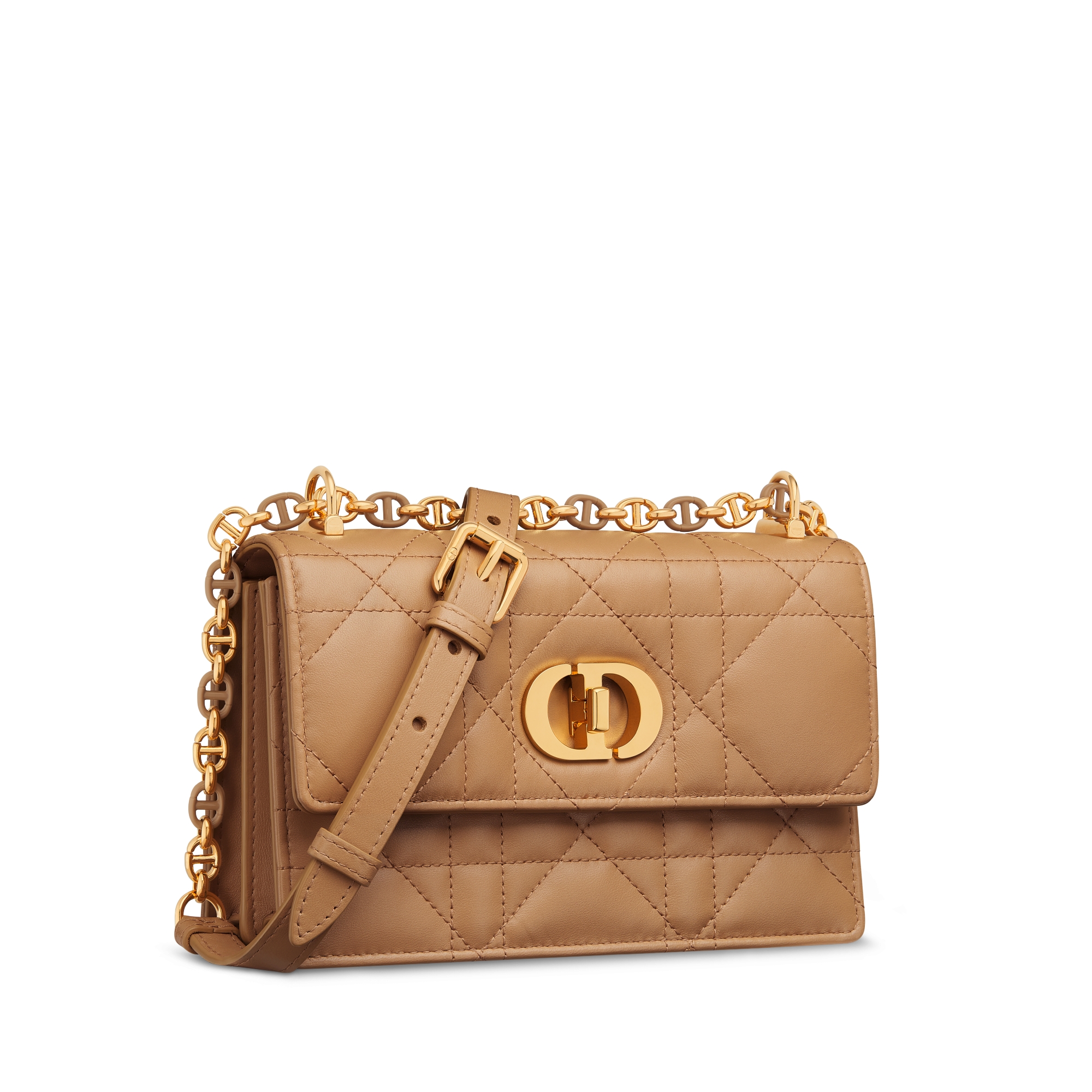Miss Caro Mini Bag Light Gold-Tone Macrocannage Lambskin | DIOR