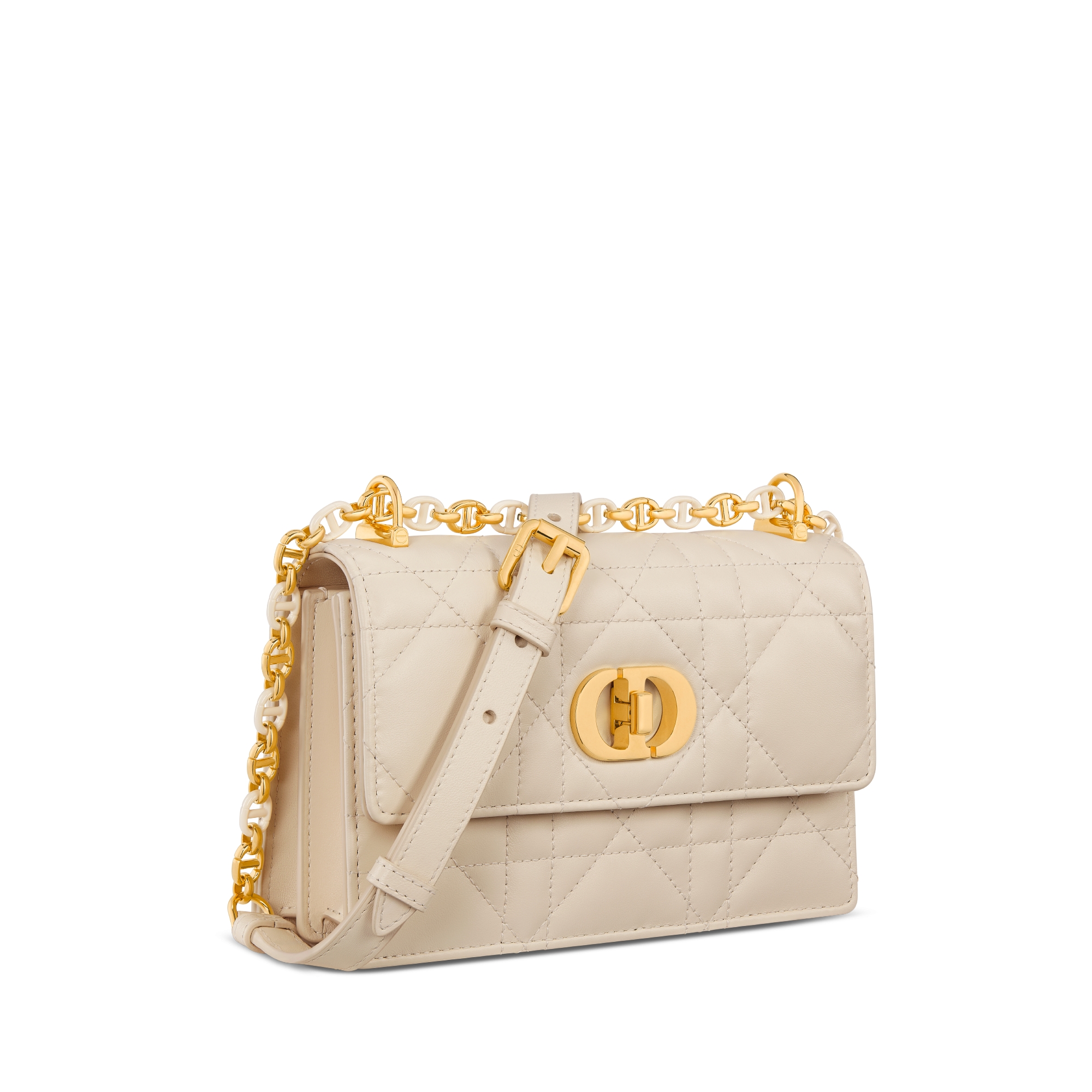 Miss Caro Mini Bag Light Ivory Macrocannage Lambskin | DIOR