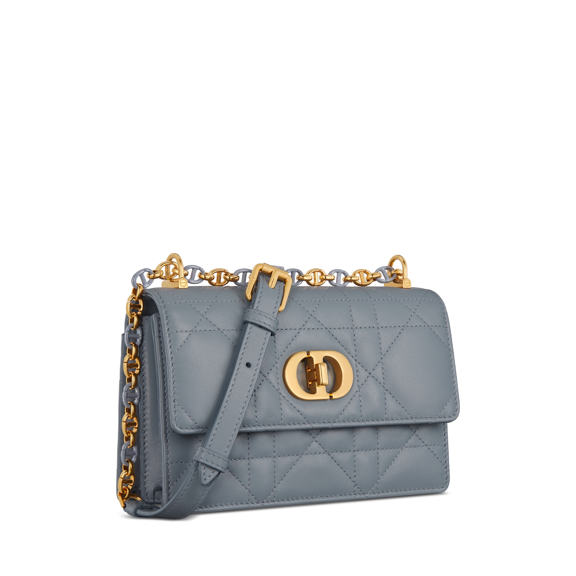 Miss Caro Mini Bag Cloud Blue Macrocannage Lambskin | DIOR