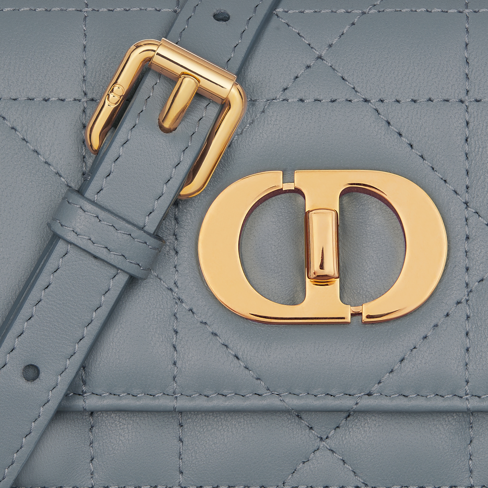 Miss Caro Mini Bag Cloud Blue Macrocannage Lambskin | DIOR