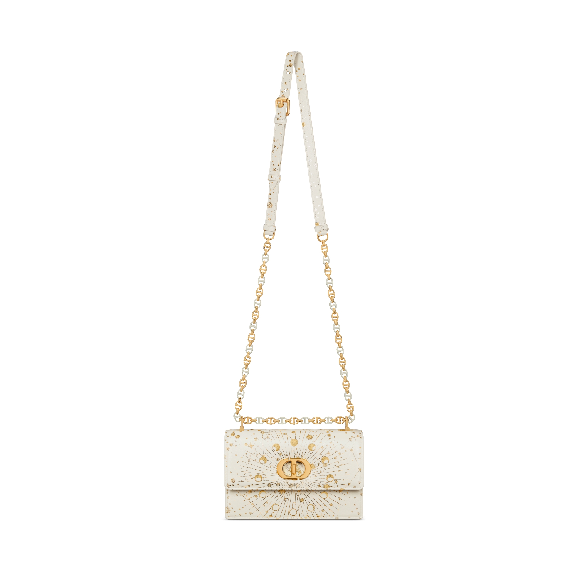 Miss Caro Mini Bag Latte Calfskin with Gold-Tone Dior Astral Print | DIOR