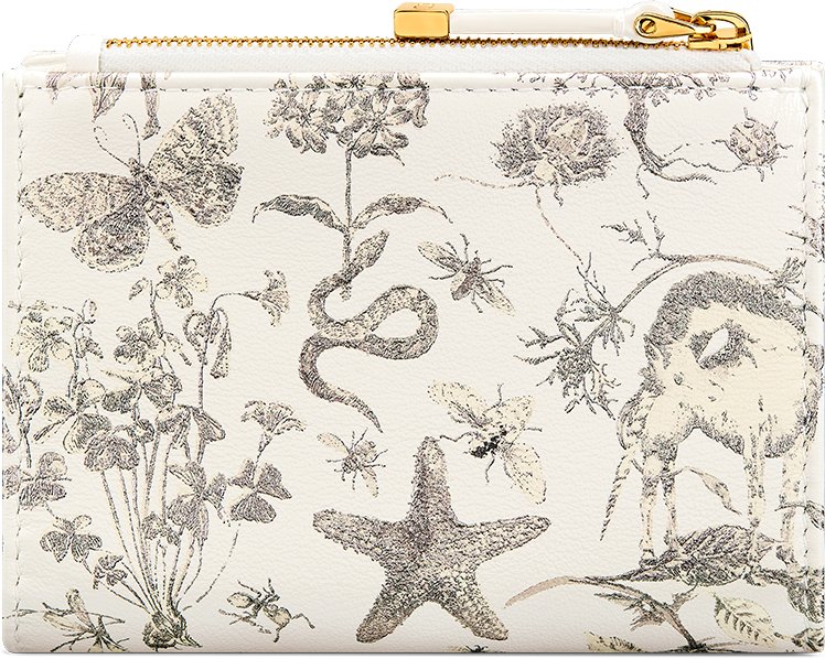 Dior Caro Dahlia Wallet Latte Calfskin Printed with Gold-Tone Dior ...