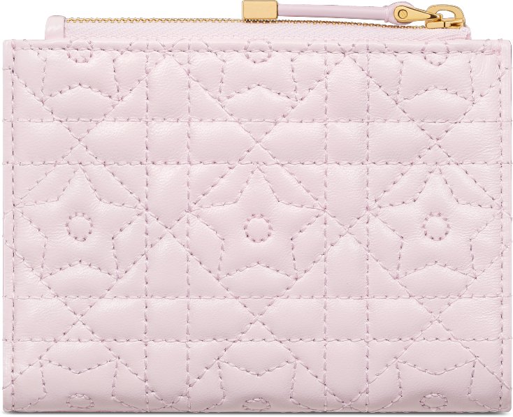 Dior Caro Dahlia Wallet Pale Pink Cannage Lambskin with Star Motif | DIOR