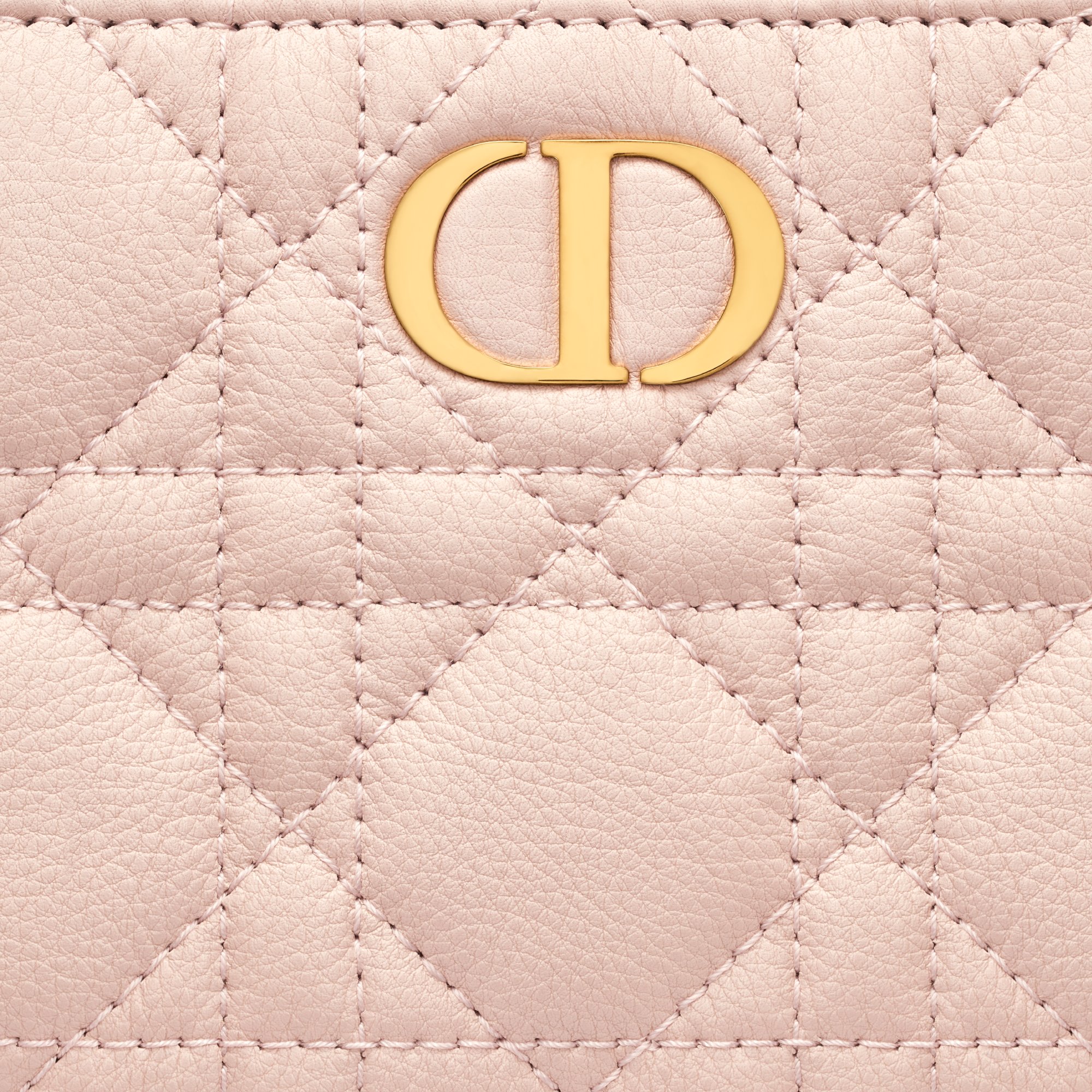 Dior Caro Dahlia Wallet Powder Pink Supple Cannage Calfskin | DIOR