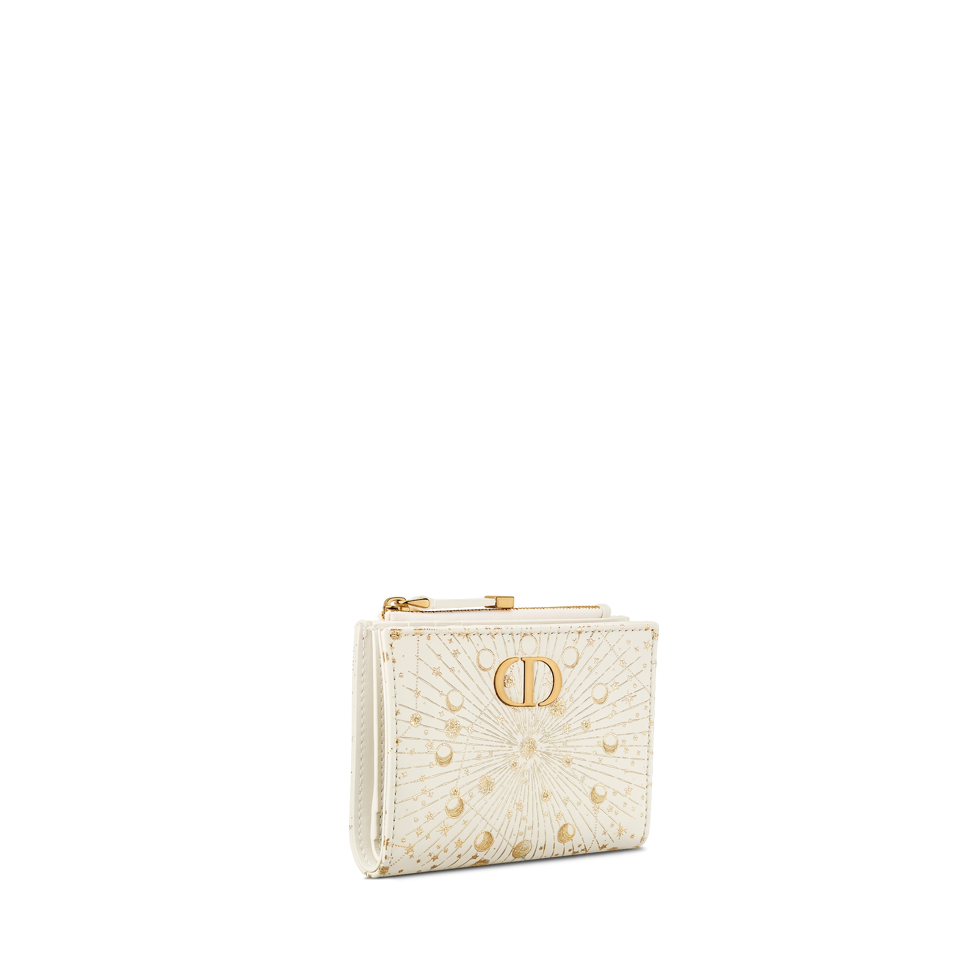 Dior Caro Dahlia Wallet Latte Calfskin with Gold-Tone Dior Astral Print ...