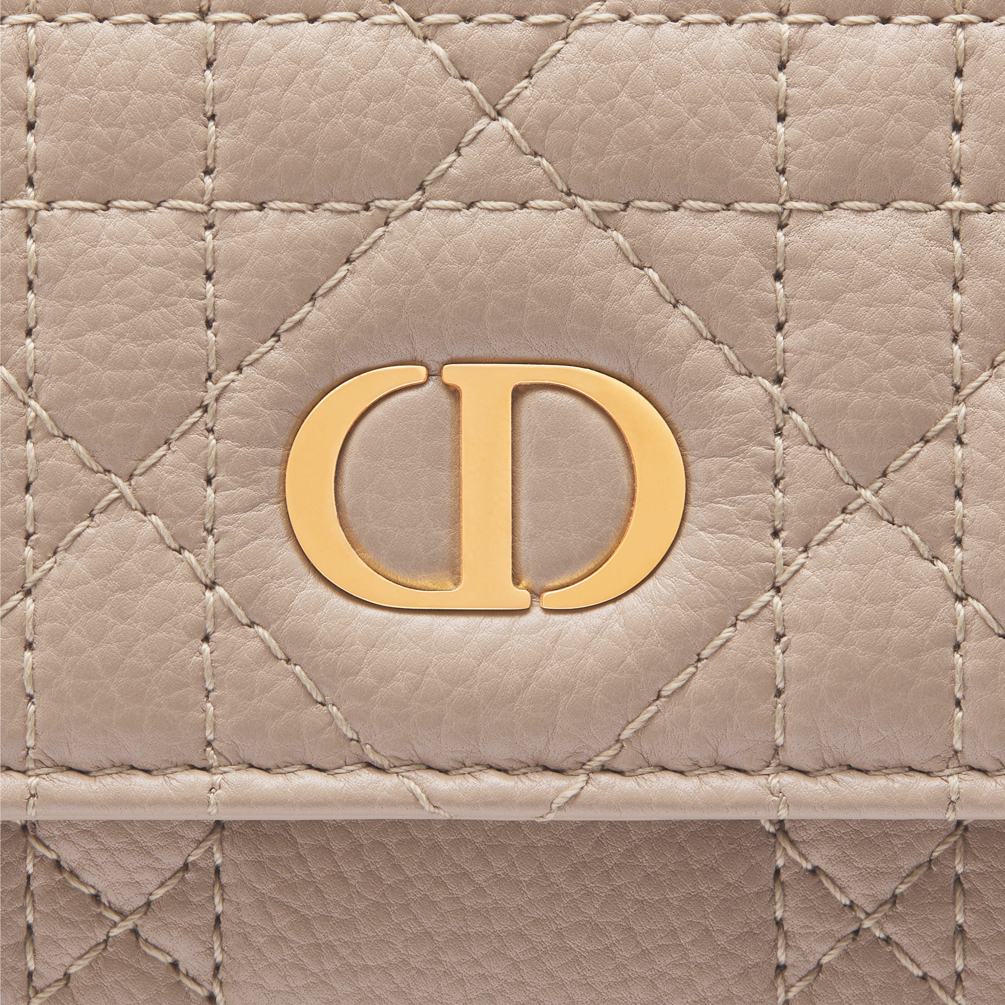 Cartera Hibiscus Dior Caro Piel de becerro Cannage flexible beige ...