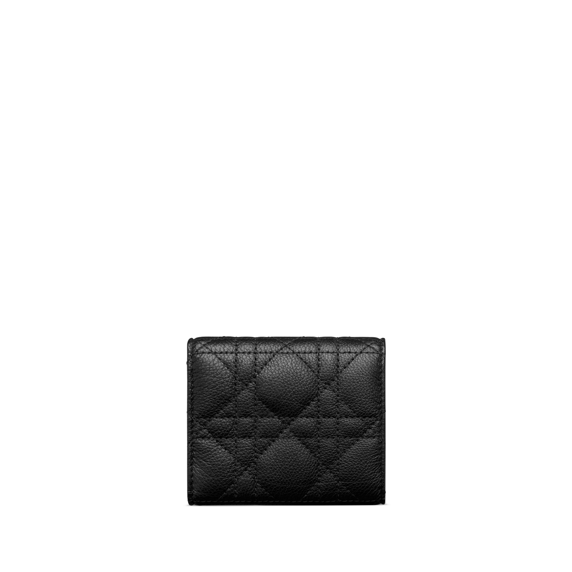 Dior Caro Hibiscus Wallet Black Supple Cannage Calfskin | DIOR