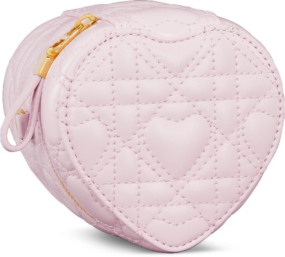 Dioramour Dior Caro Heart Micro Vanity Pale Pink Cannage Lambskin with ...