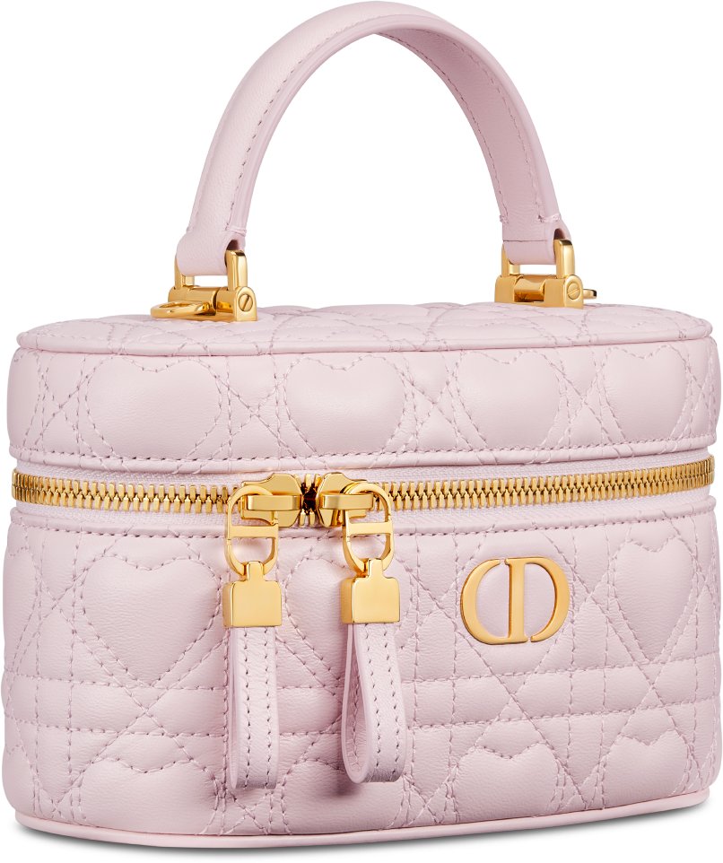 กระเป๋าเครื่องสำอาง Mini Dior Caro รุ่น Dioramour หนังแกะลาย Cannage สี ...