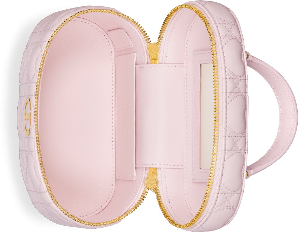 Beauty case mini Dior Caro Dioramour Pelle di agnello Cannage rosa ...