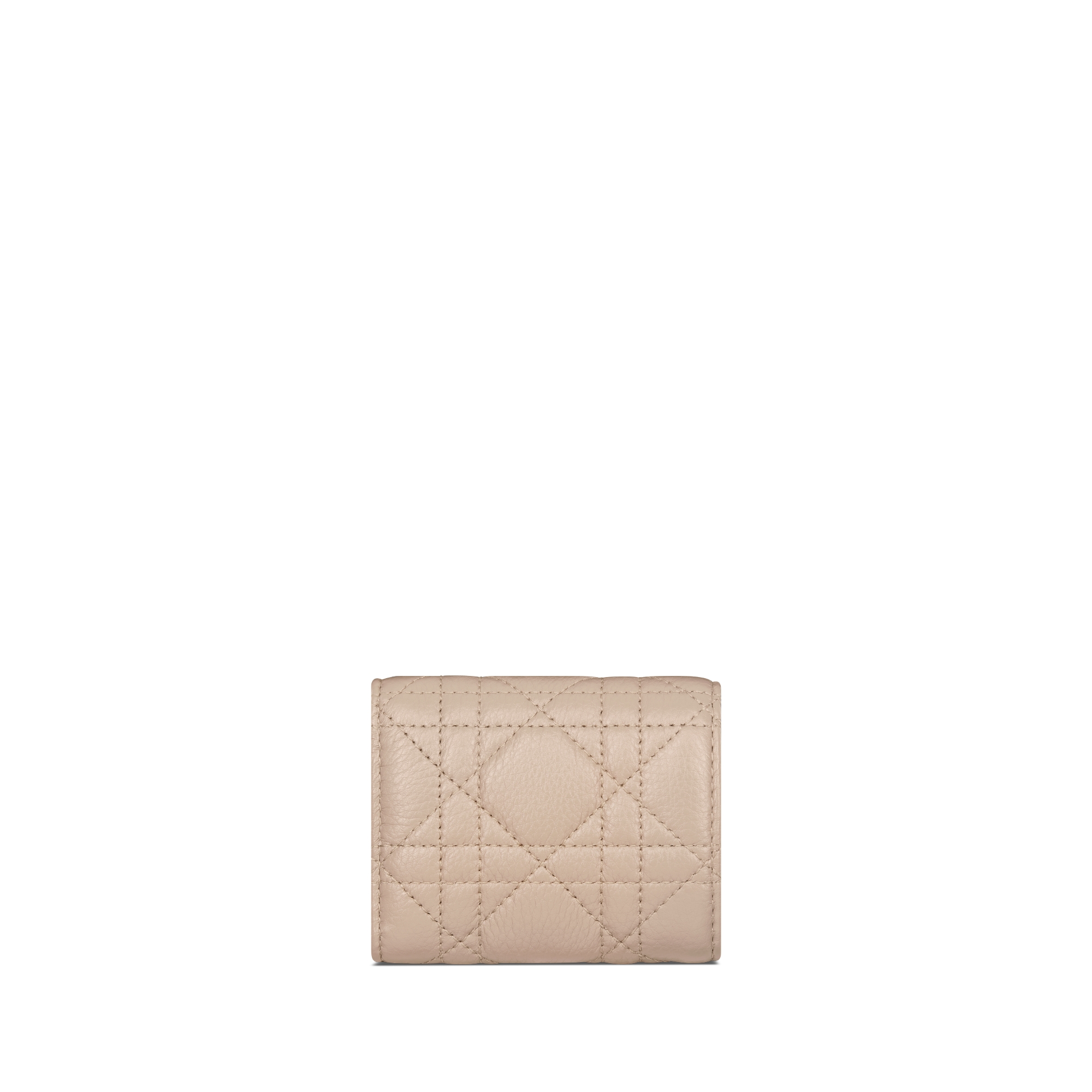 Dior Caro Hibiscus L-Zip Wallet Powder Beige Supple Cannage Calfskin | DIOR