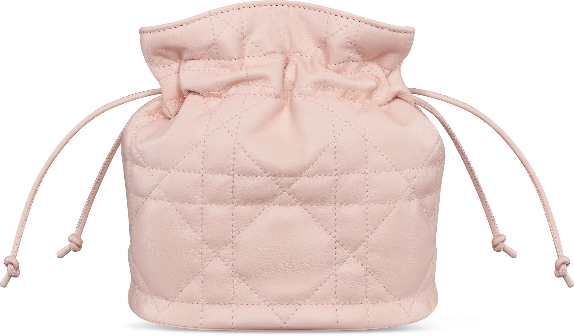 Miss Caro Mini Bucket Bag with Drawstring Powder Pink Macrocannage ...