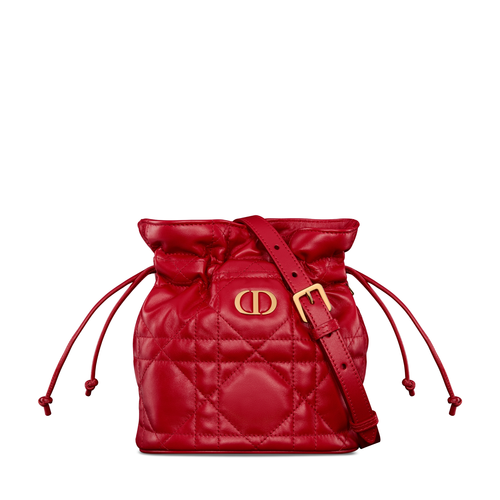 Miss Caro Mini Bucket Bag with Drawstring Powder Pink Macrocannage ...