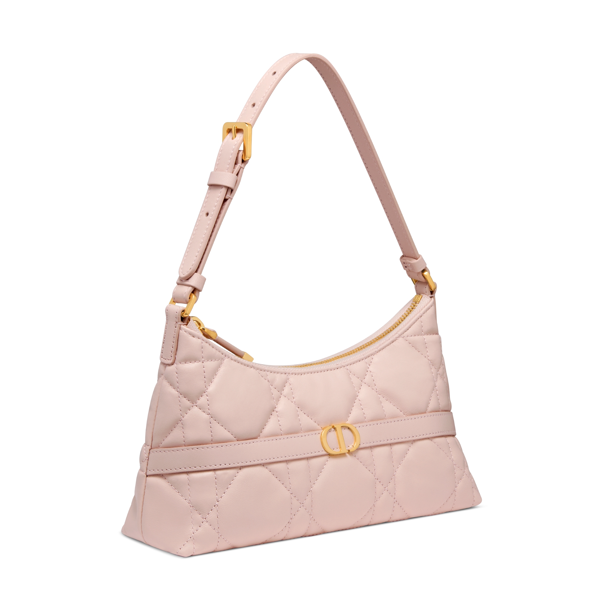 Miss Caro Hobo Mini Bag Powder Pink Macrocannage Lambskin | DIOR