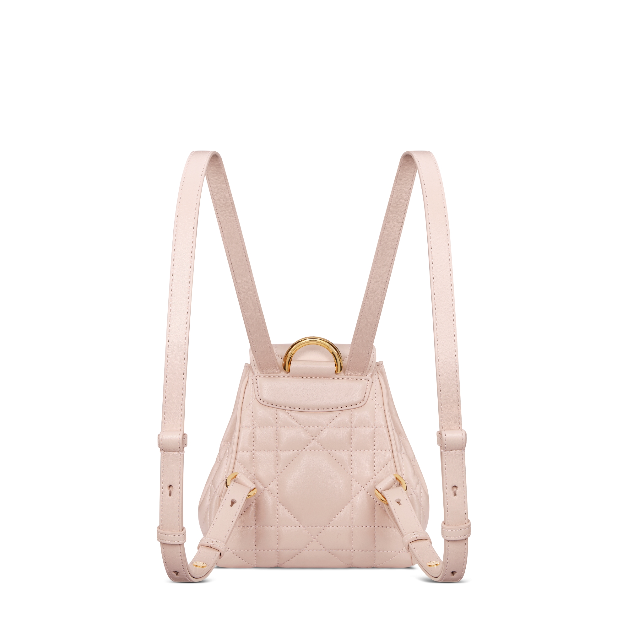 Dior Caro Nano Backpack Powder Pink Macrocannage Lambskin | DIOR