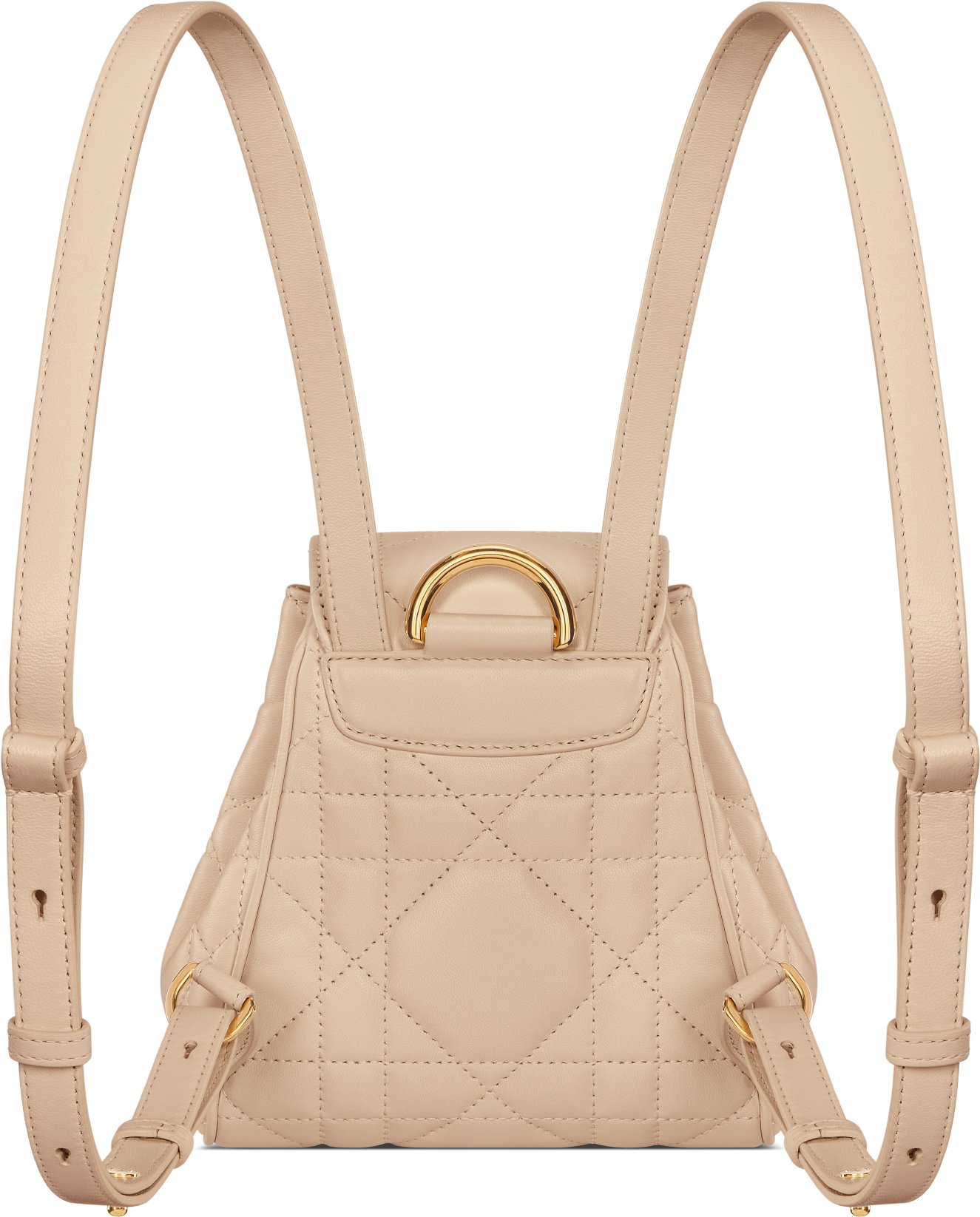 Dior Caro Nano Backpack Powder Beige Macrocannage Lambskin | DIOR