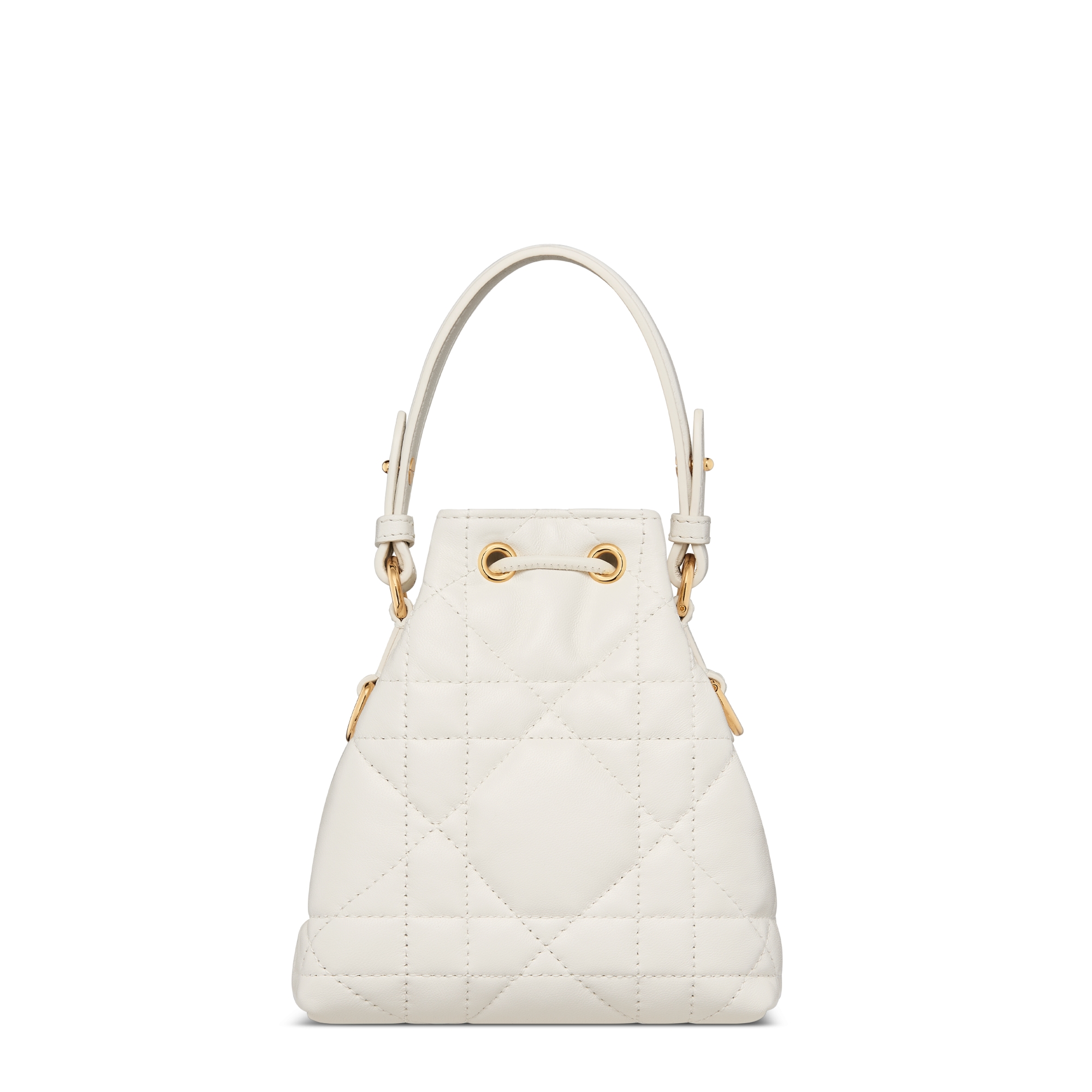 Dior Caro Nano Bucket Bag Latte Macrocannage Lambskin | DIOR