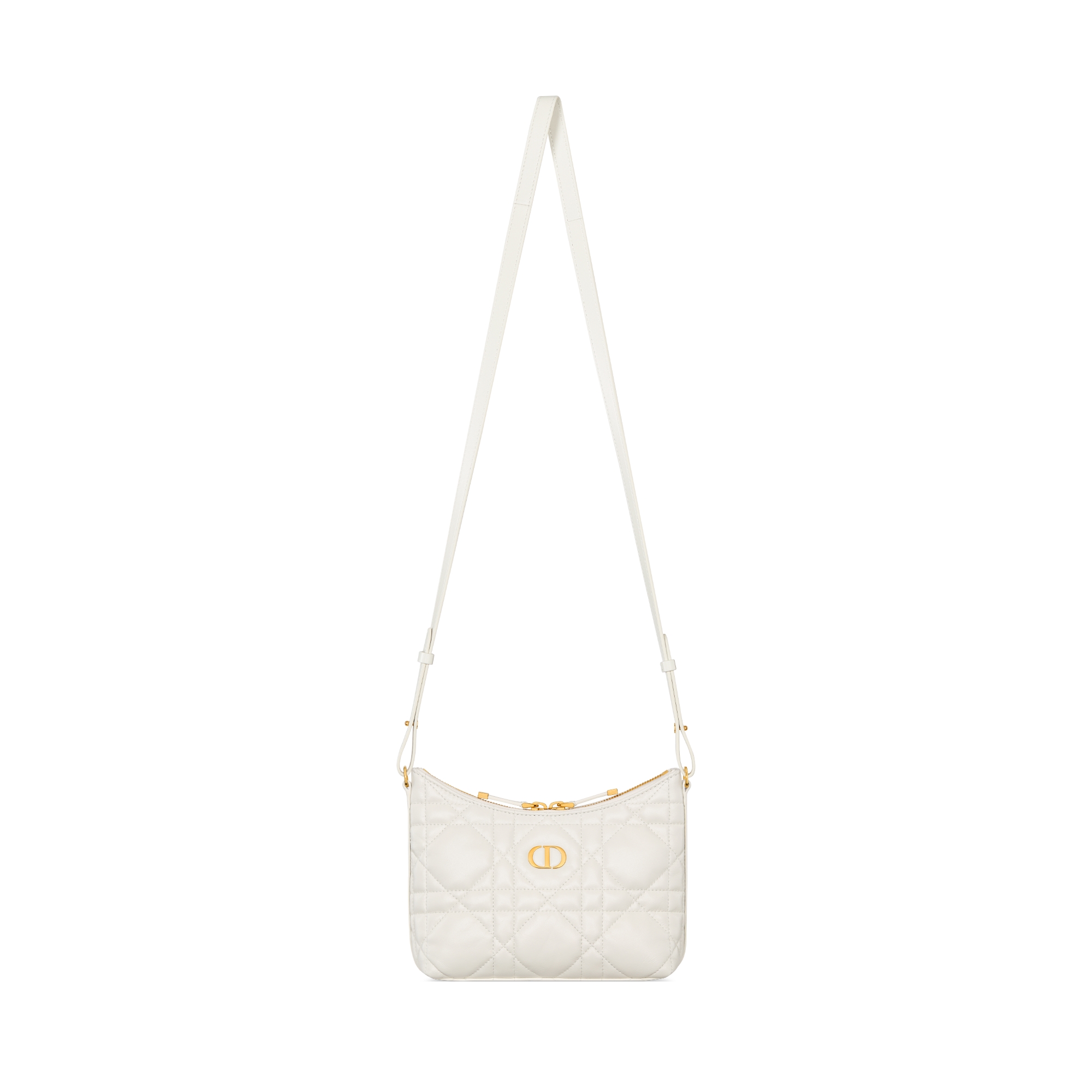 Miss Caro Diorling Mini Bag with Chain Latte Macrocannage Lambskin | DIOR