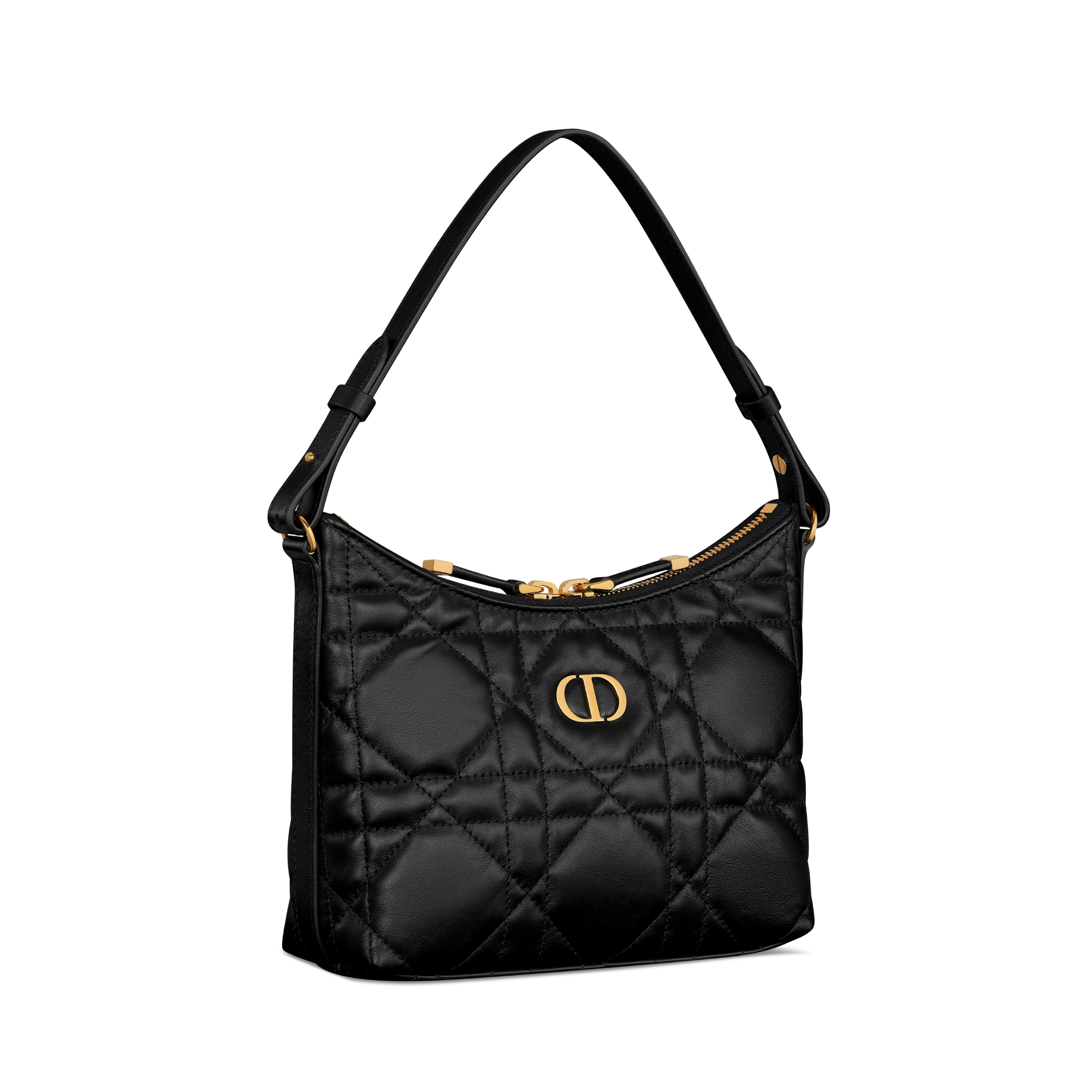Mini sac Diorling Miss Caro à chaîne Cuir d'agneau Macrocannage noir | DIOR