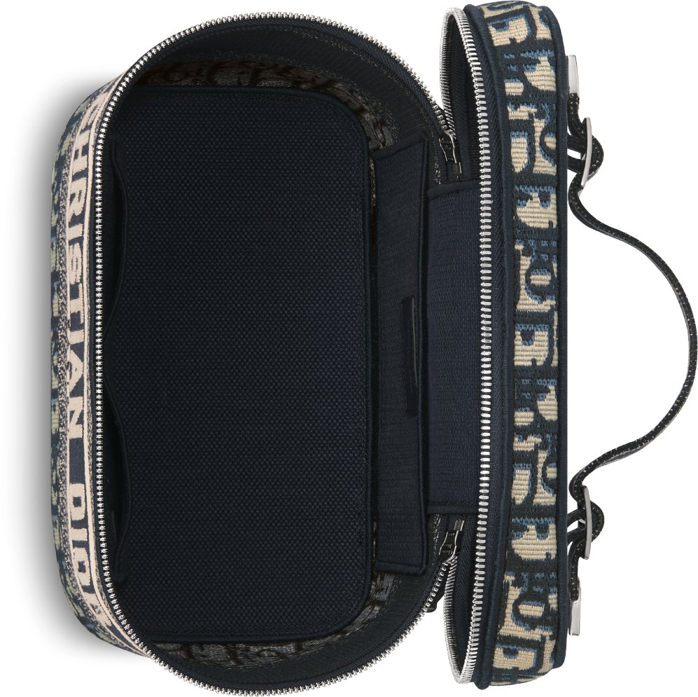 DiorTravel Vanity Case Blue Dior Oblique Embroidery | DIOR