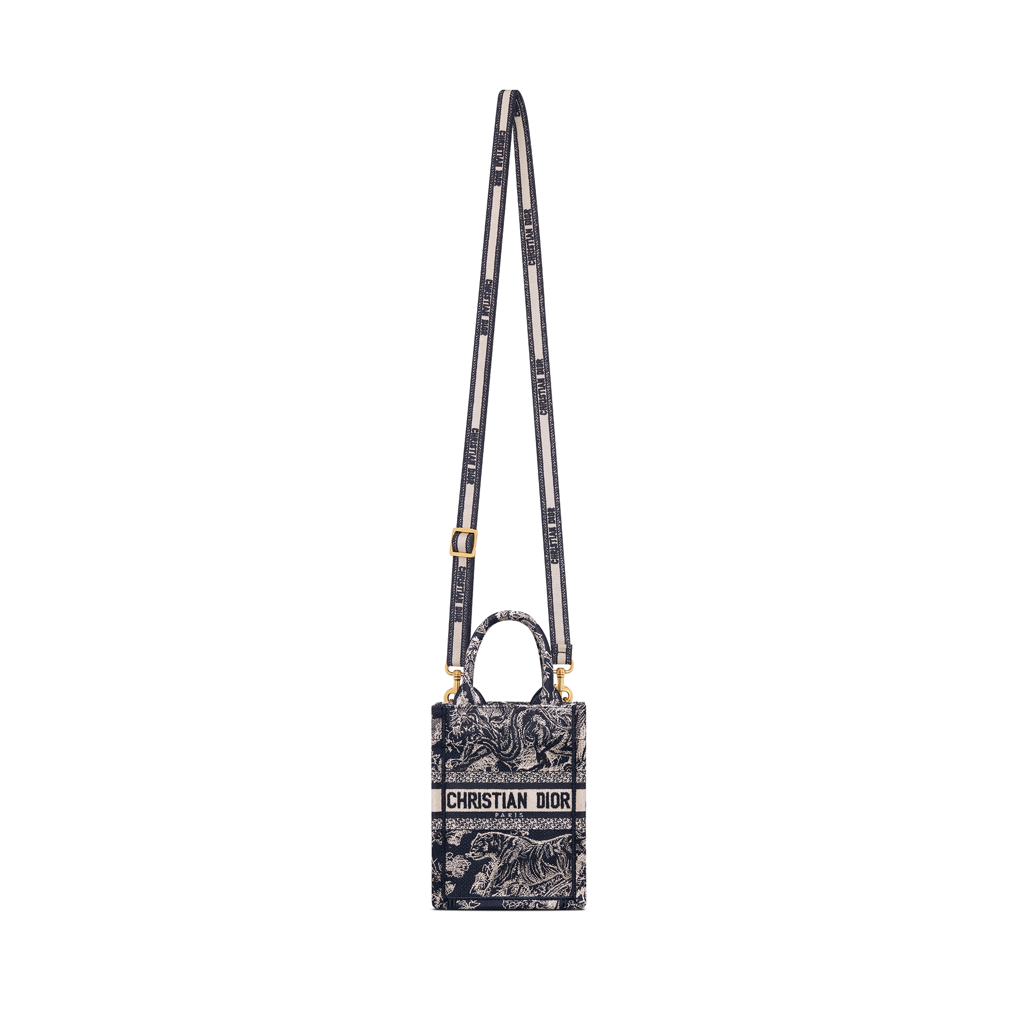 Mini Vertical Dior Book Tote Blue Toile de Jouy Reverse Embroidery (13 ...