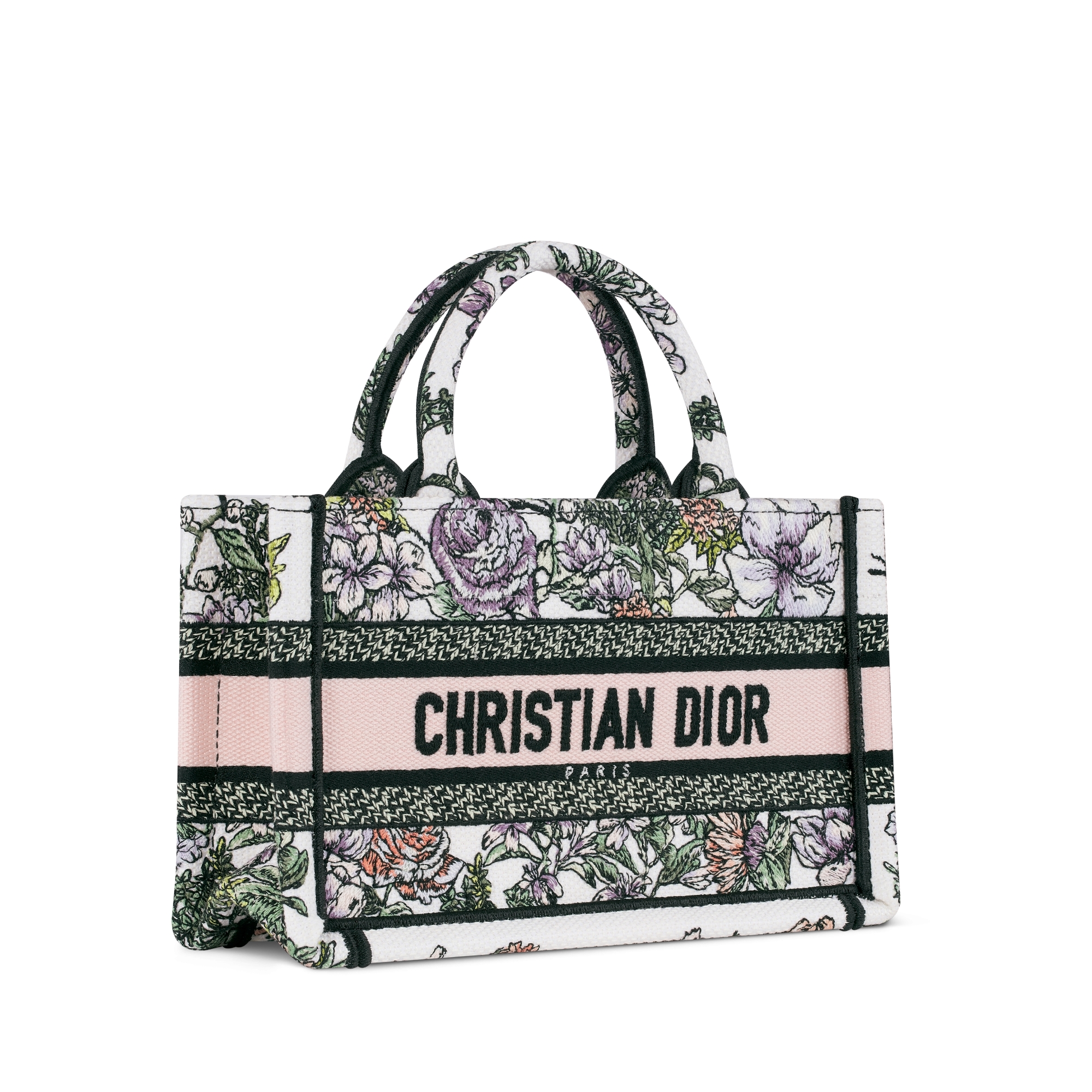 Dior Book Tote mini Bordado D-Floral blanco multicolor (21,5 x 13 x 7,5 ...
