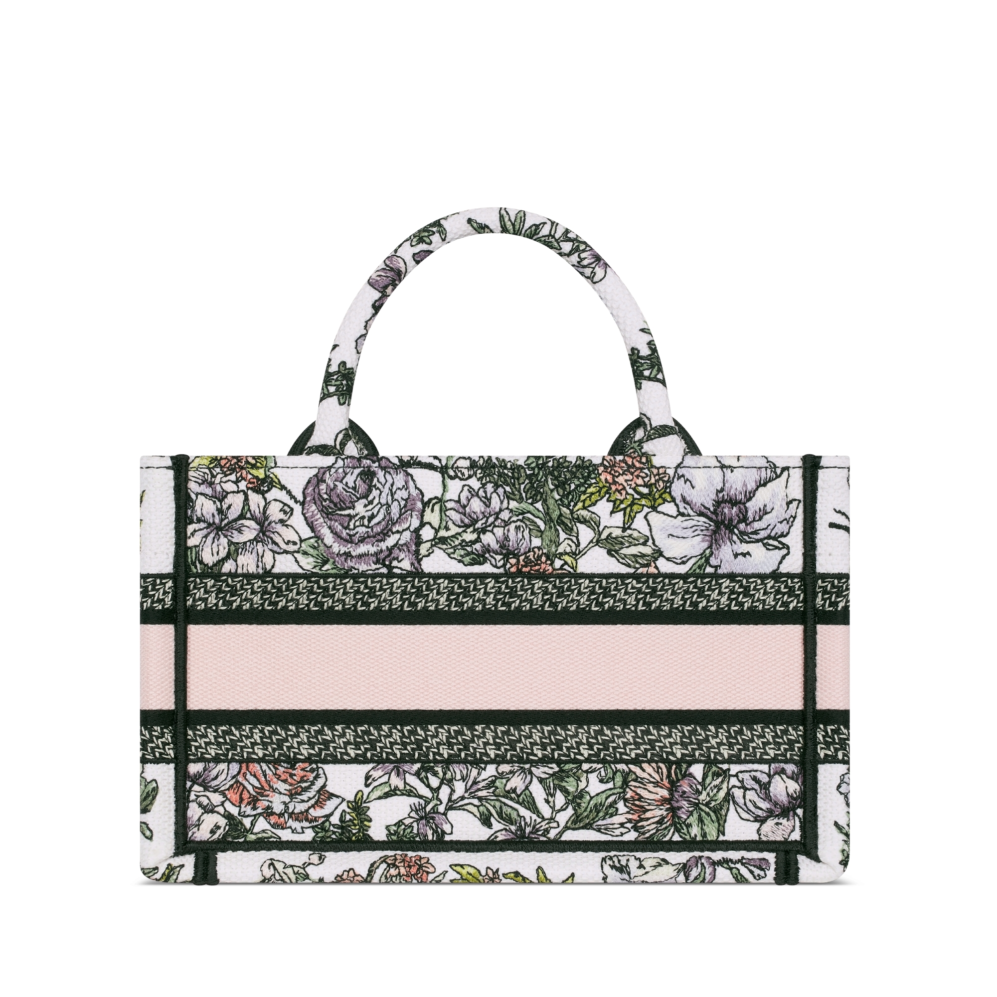 Mini Dior Book Tote D-Floral Stickerei in Weiß/mehreren Farben (21,5 x ...