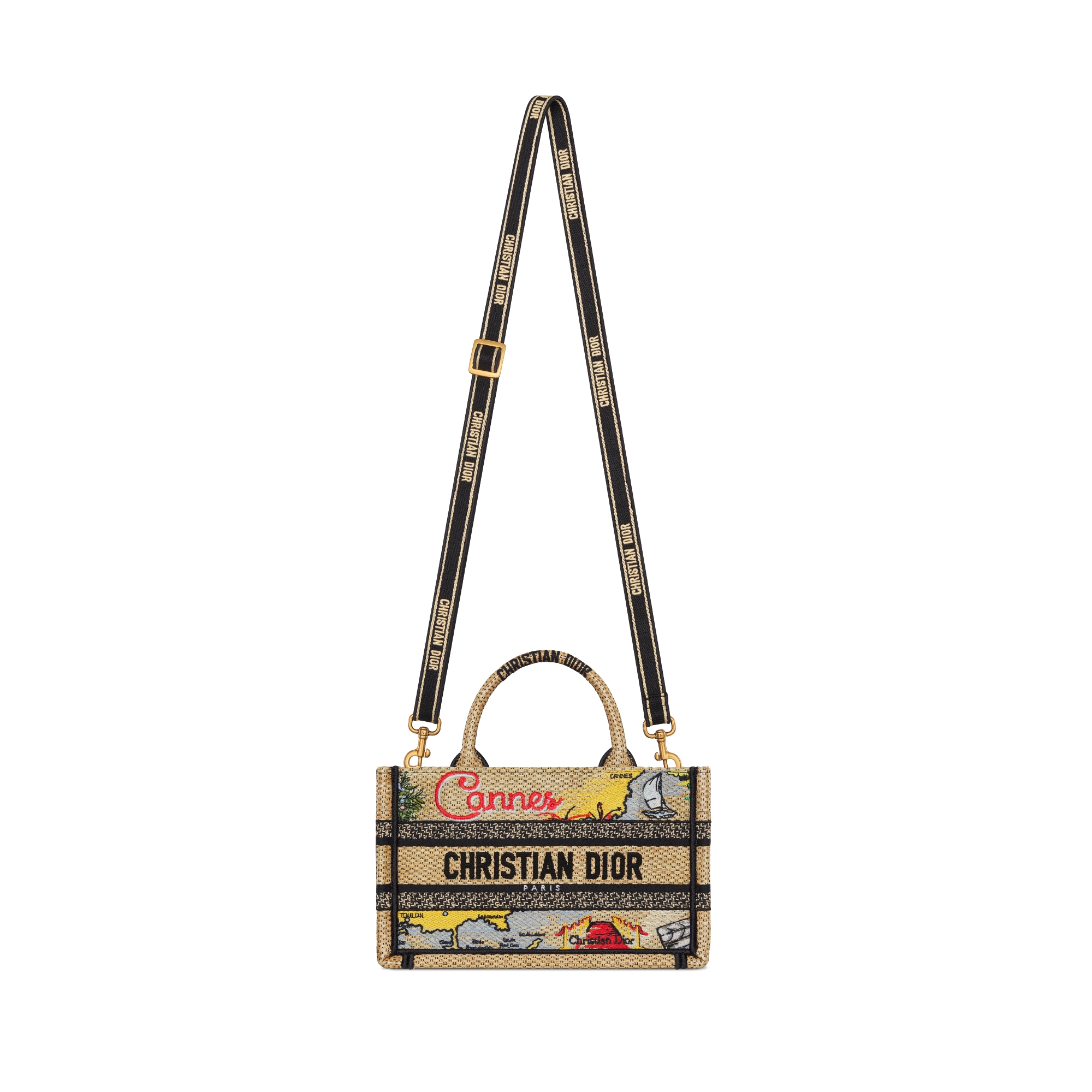 Dior Souvenir Mini Dior Book Tote Natural Raffia and Multicolor ...