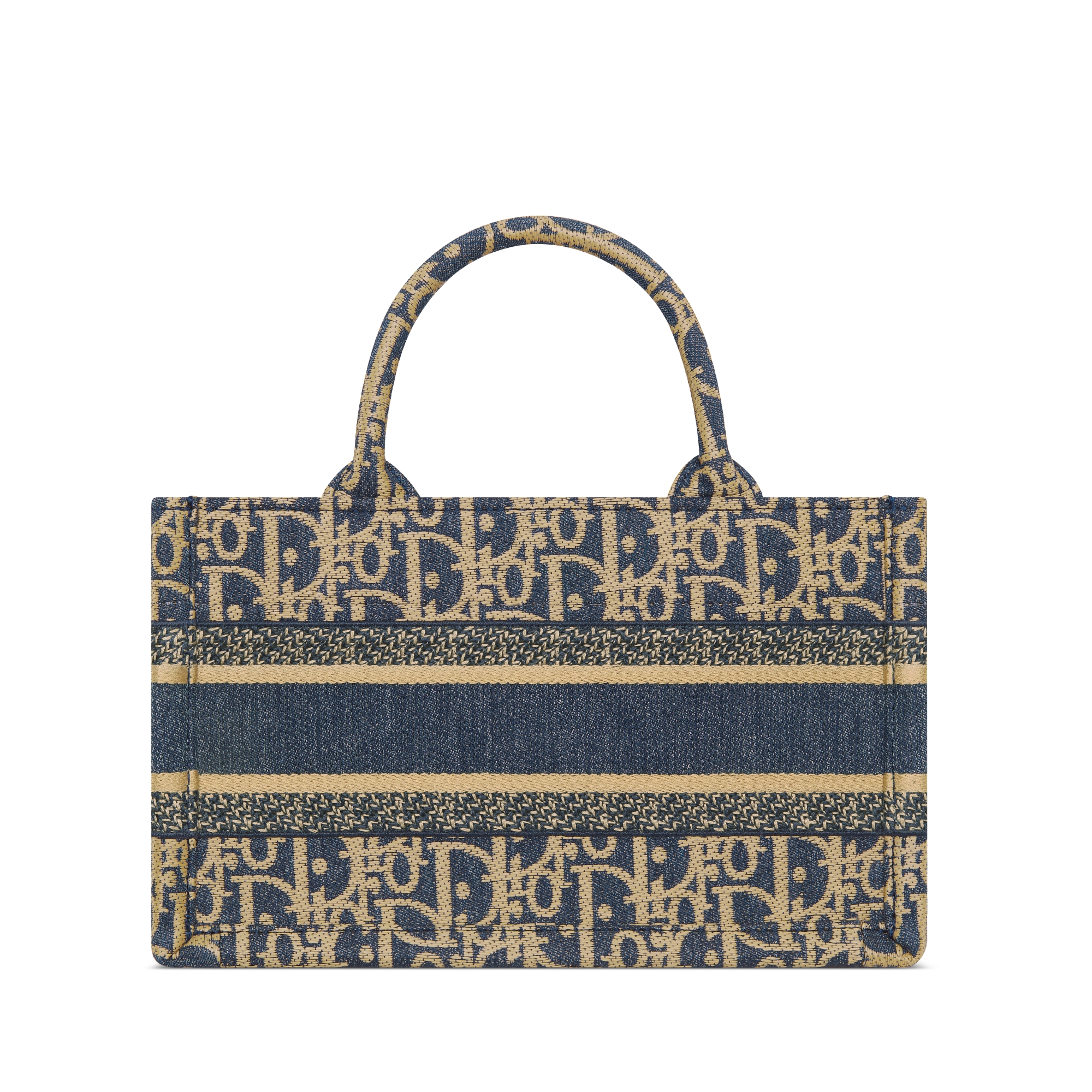 Dior Book Tote mini Cambray Dior Oblique con efecto rafia azul (21,5 x ...