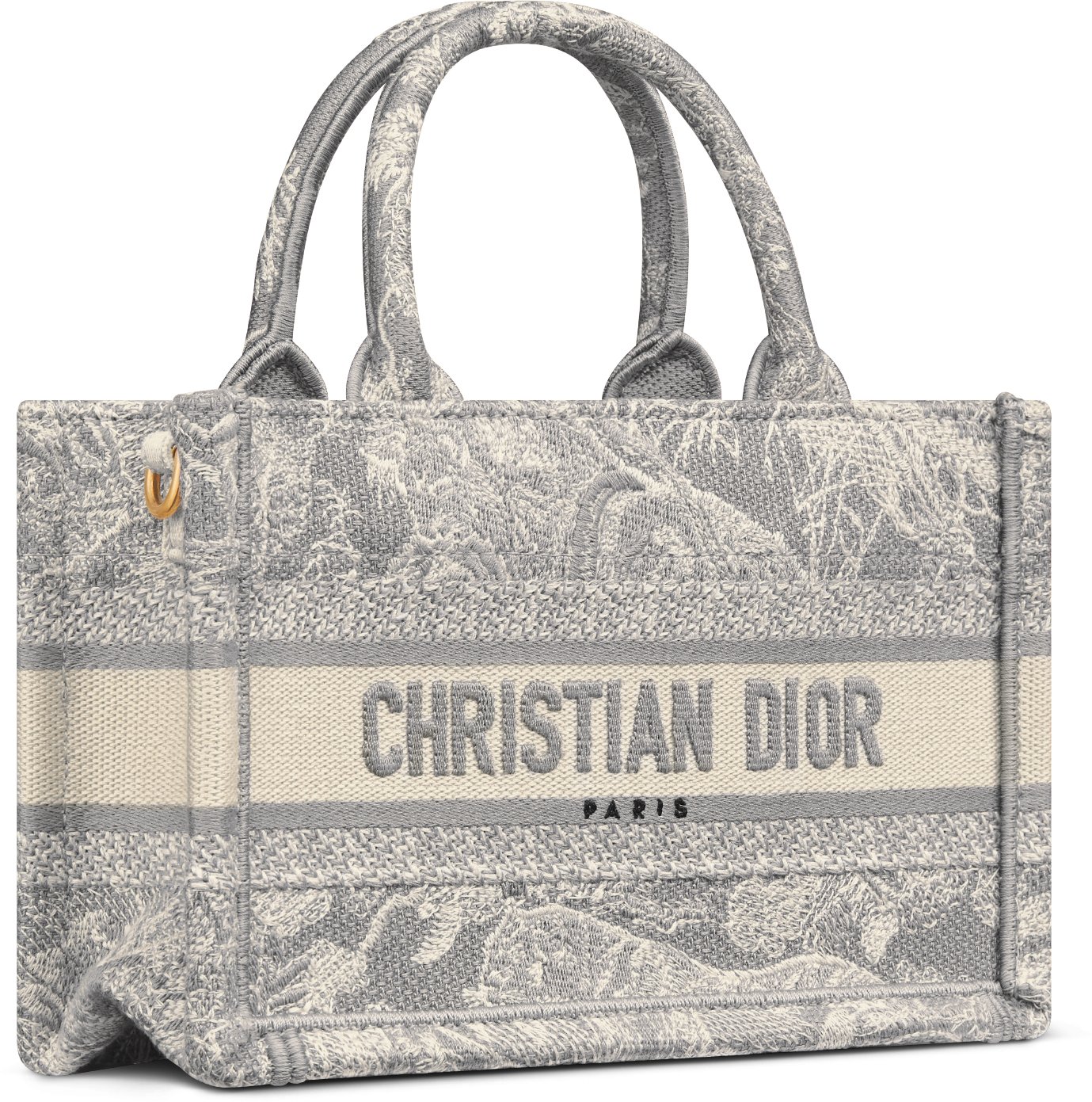 Borsa mini Dior Book Tote Ricamo Toile de Jouy Reverse grigio (21.5 x ...