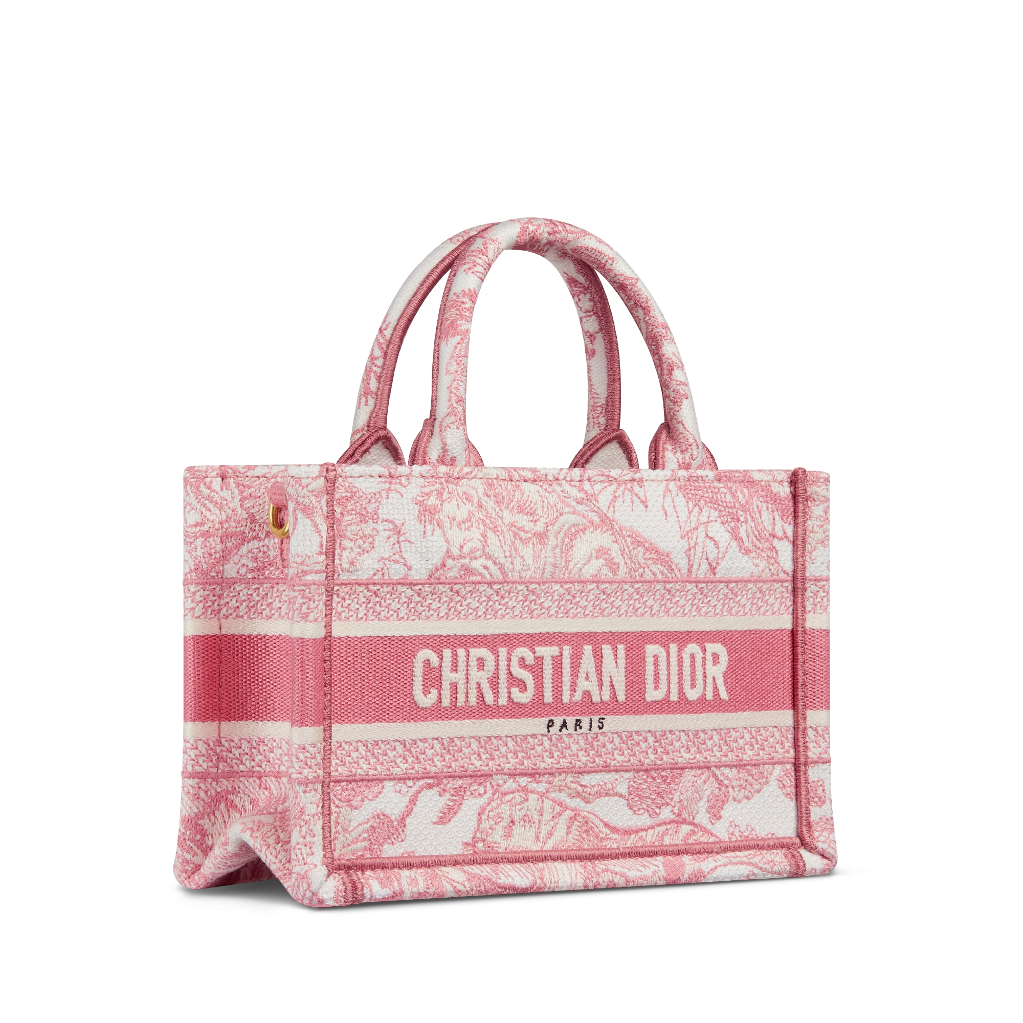 Dioriviera Mini Dior Book Tote White and Yarrow Pink Toile de Jouy ...