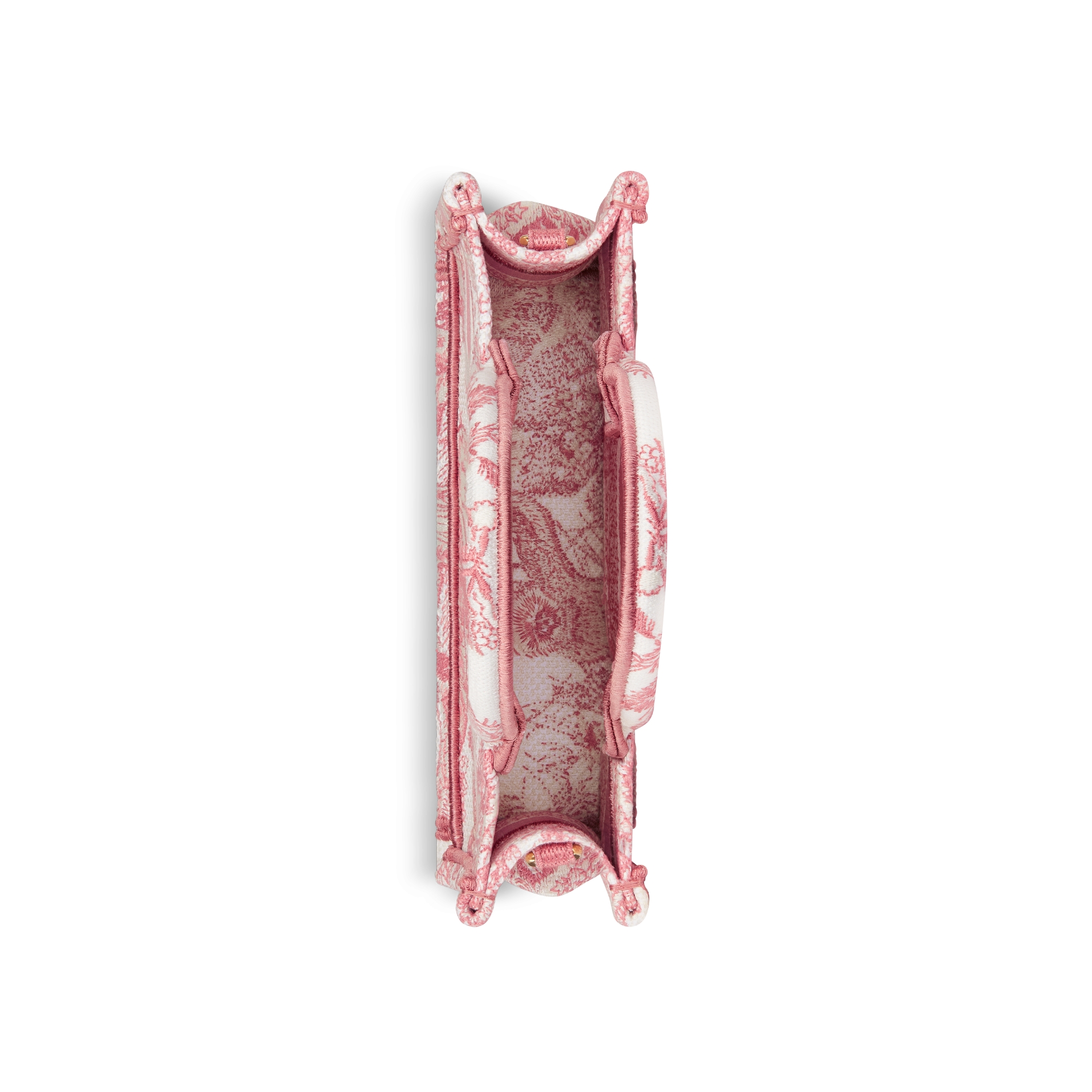 Dioriviera Mini Dior Book Tote White and Yarrow Pink Toile de Jouy ...