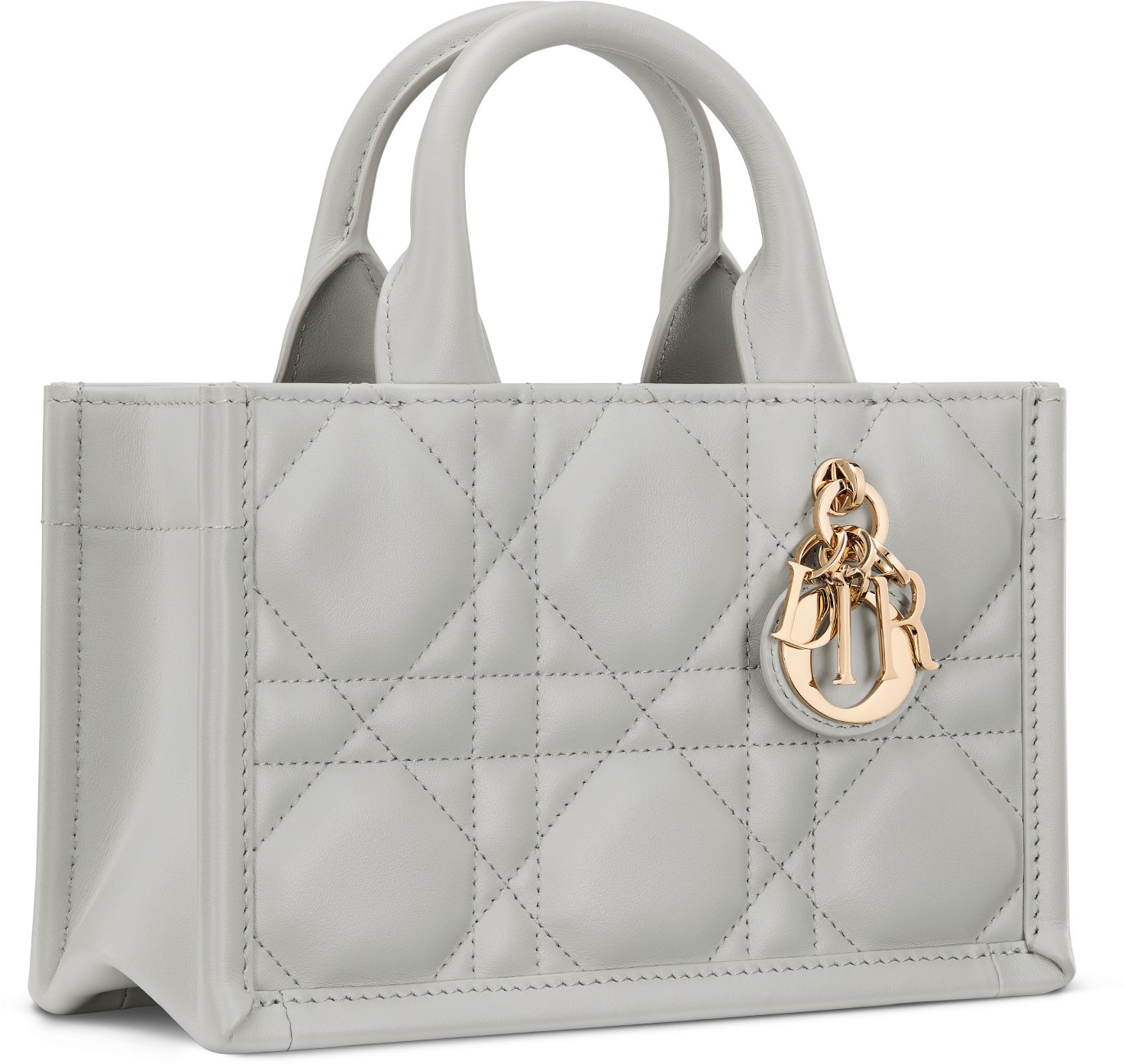 Dior Book Tote mini Piel de becerro Macrocannage gris nube (21,5 x 13 x ...