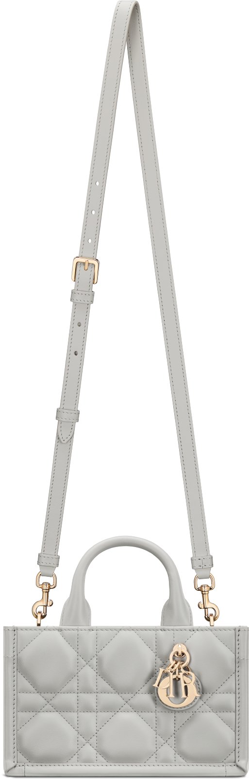 Mini Dior Book Tote Wolkengrijs kalfsleer met Macrocannage-motief (21,5 ...