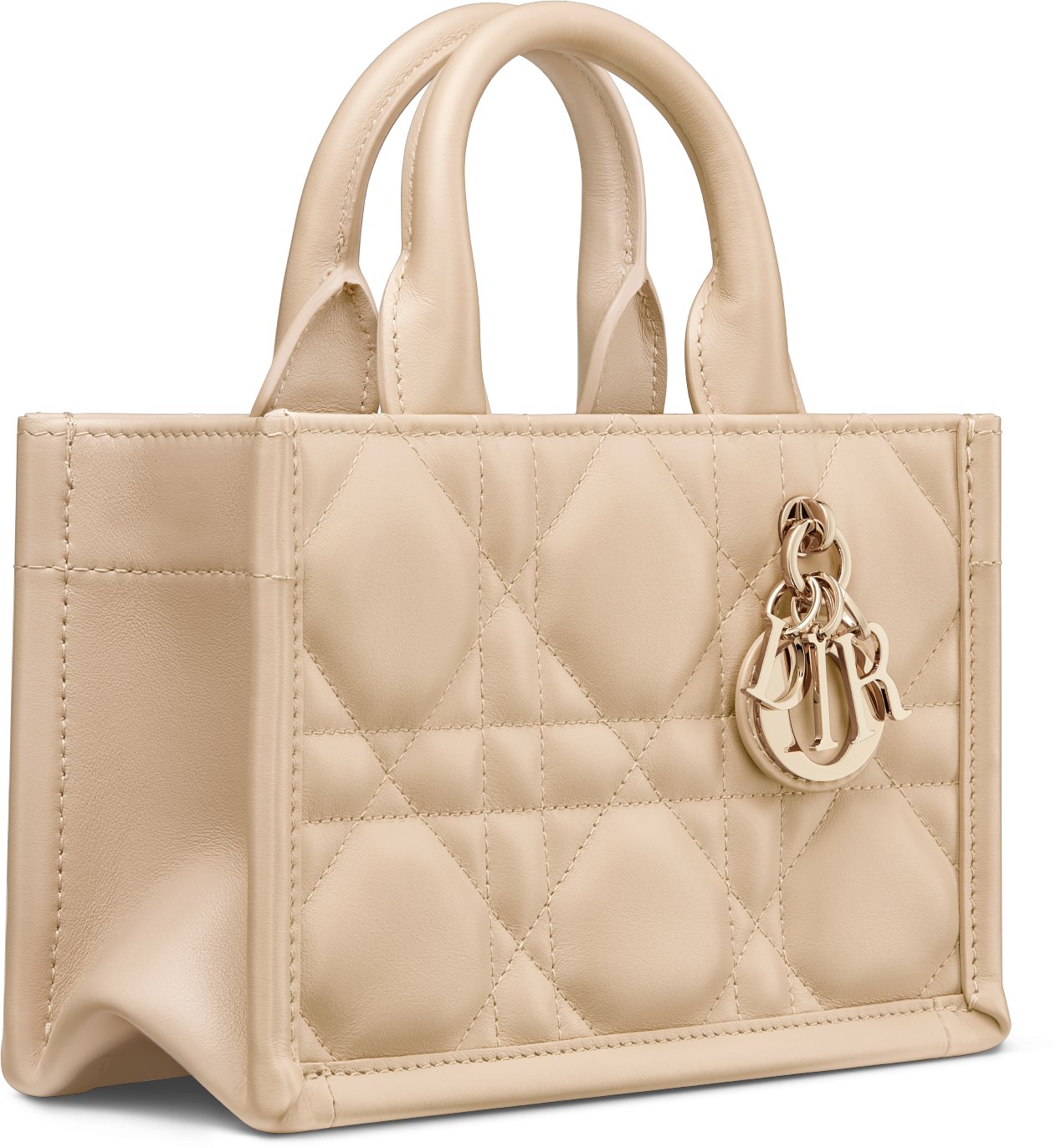 Dior Book Tote mini Piel de becerro Macrocannage beige empolvado (21,5 ...