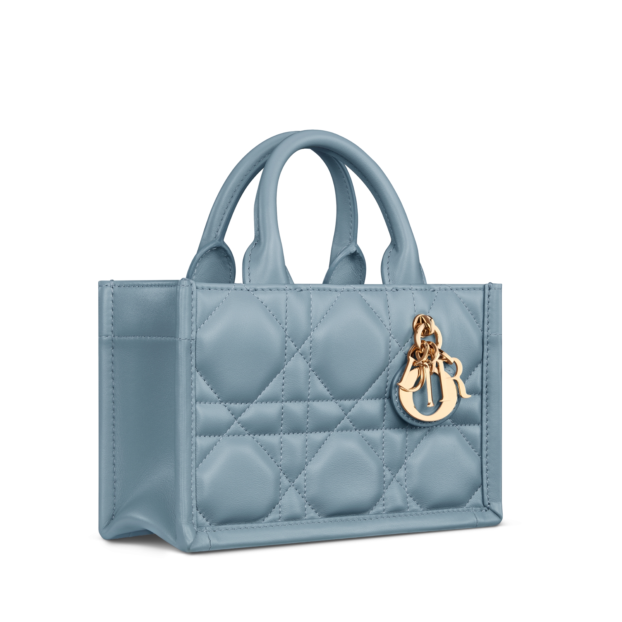 Mini Dior Book Tote Cloud Blue Macrocannage Calfskin (21.5 x 13 x 7.5 ...