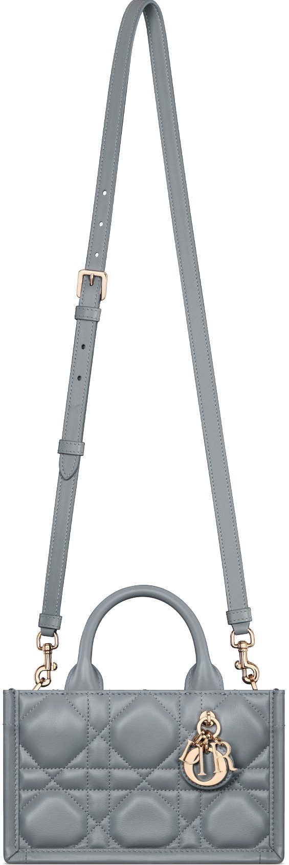 Mini Dior Book Tote Cloud Blue Macrocannage Calfskin (21.5 x 13 x 7.5 ...