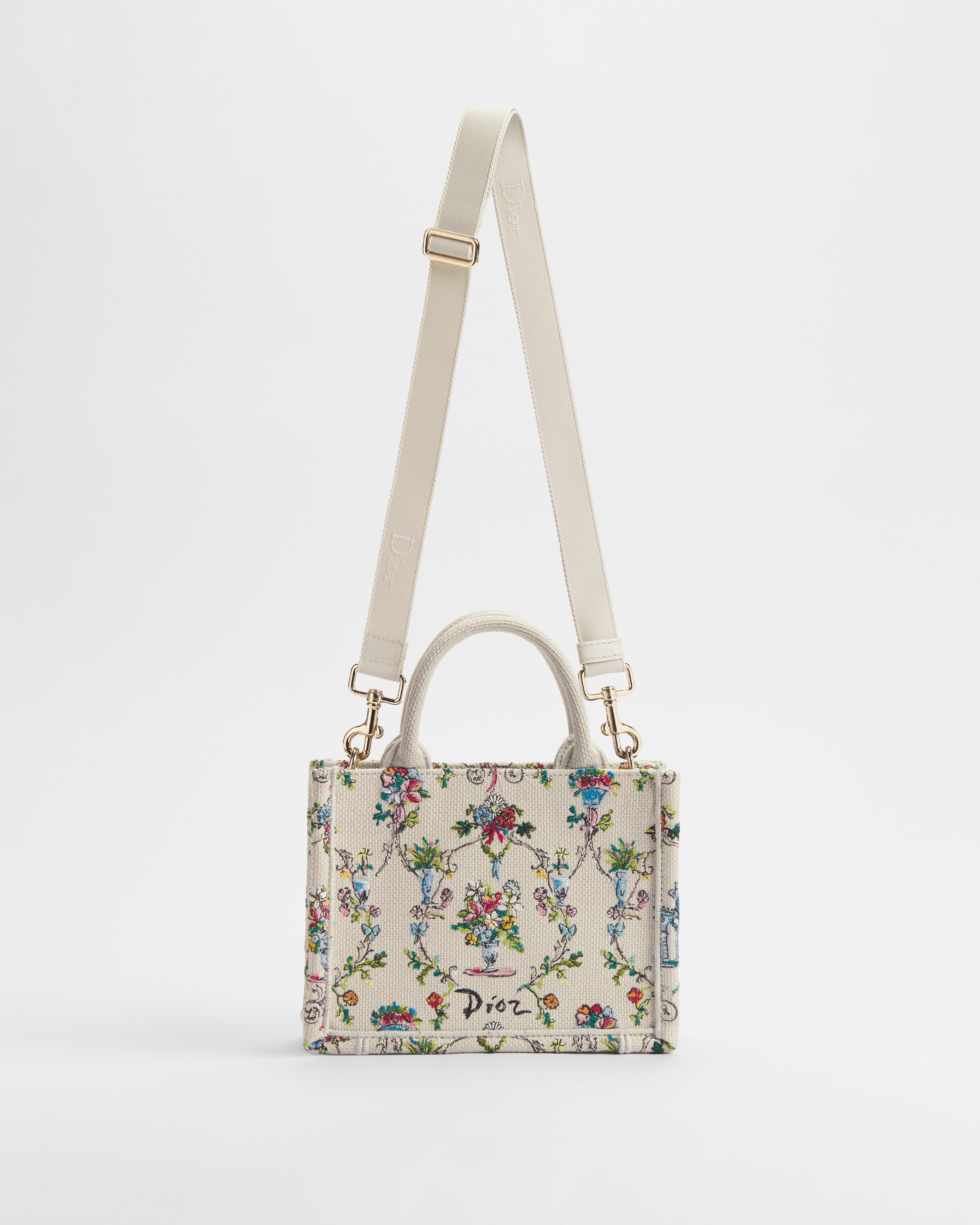 Bolsa Dior Book Tote Dioriviera míni com alça Bordado Dior Arabesque ...