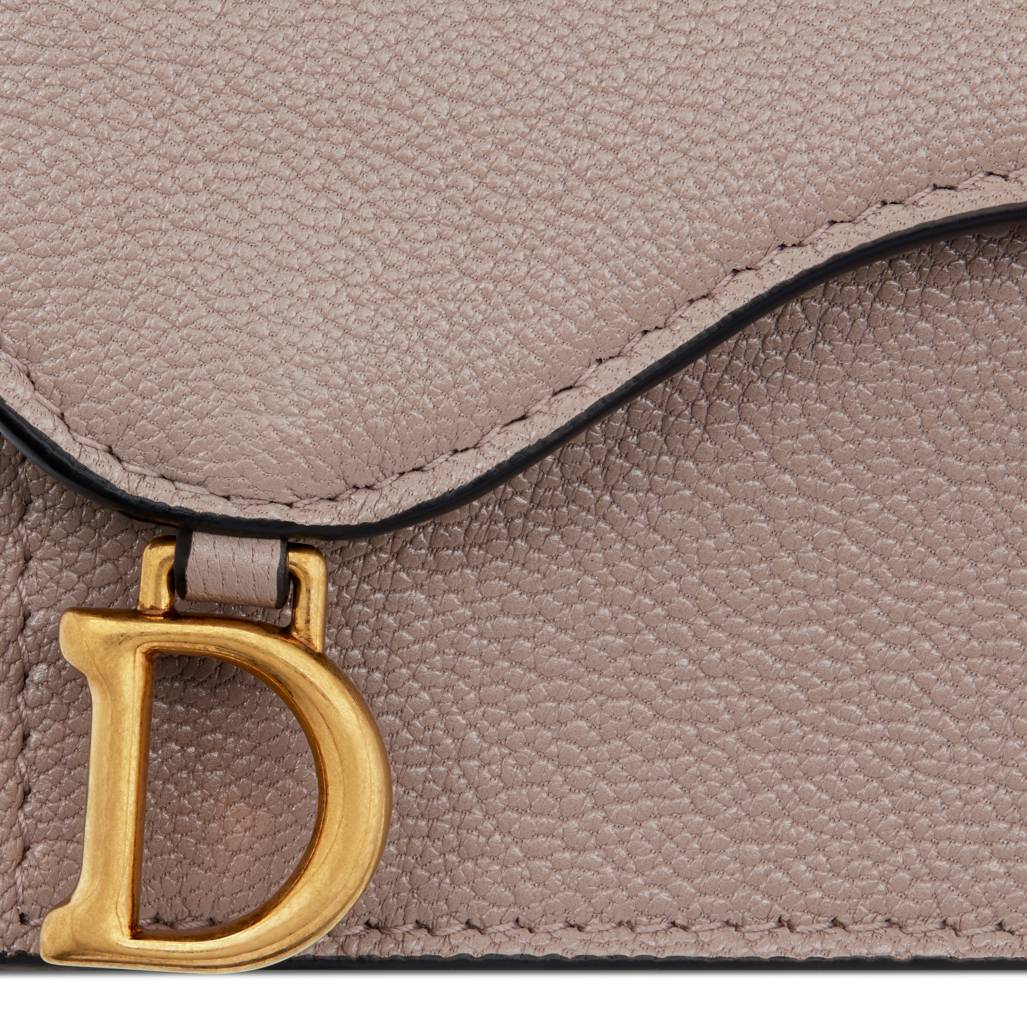 Saddle Bloom Card Holder Warm Taupe Goatskin | DIOR