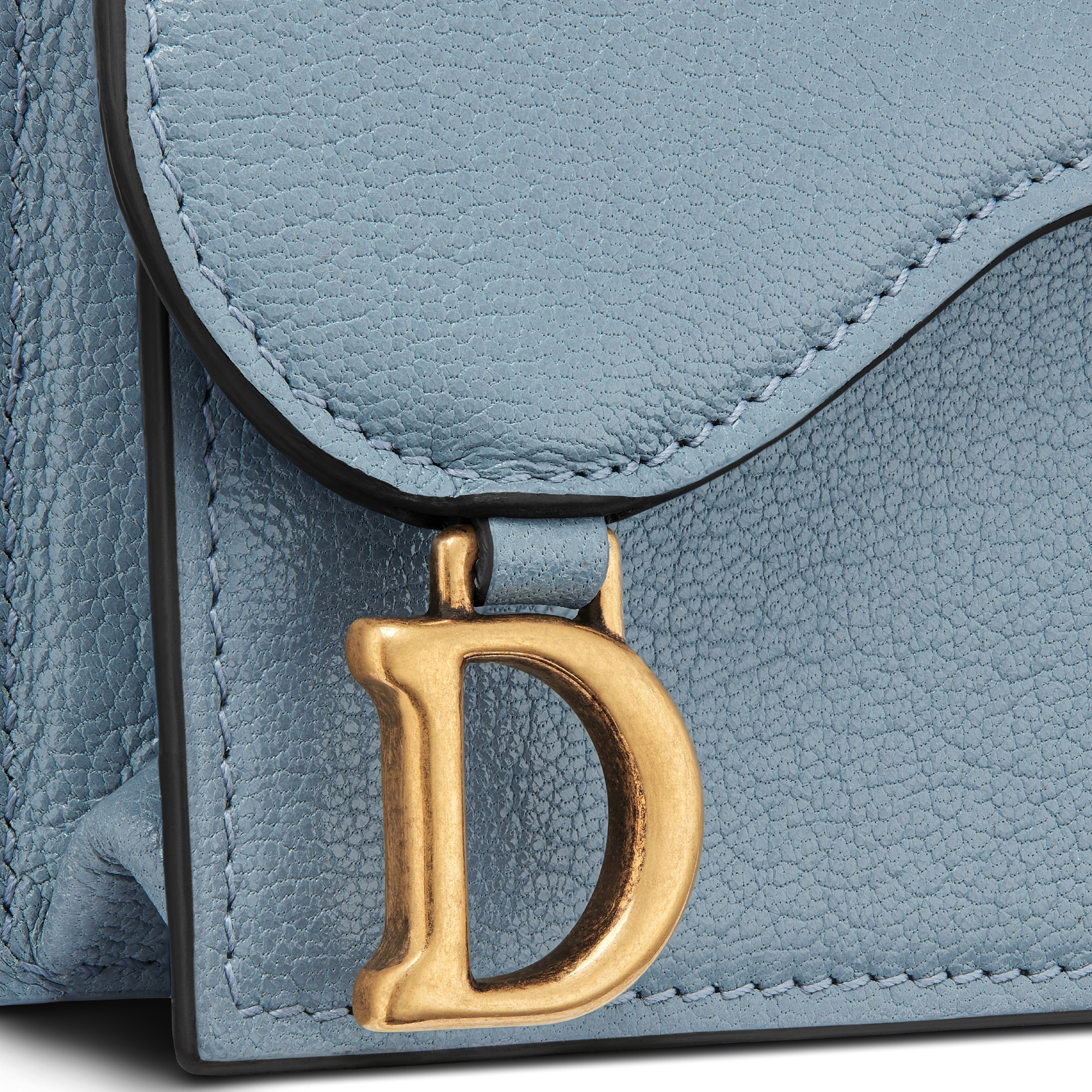 Saddle Bloom Card Holder Cloud Blue Goatskin | DIOR