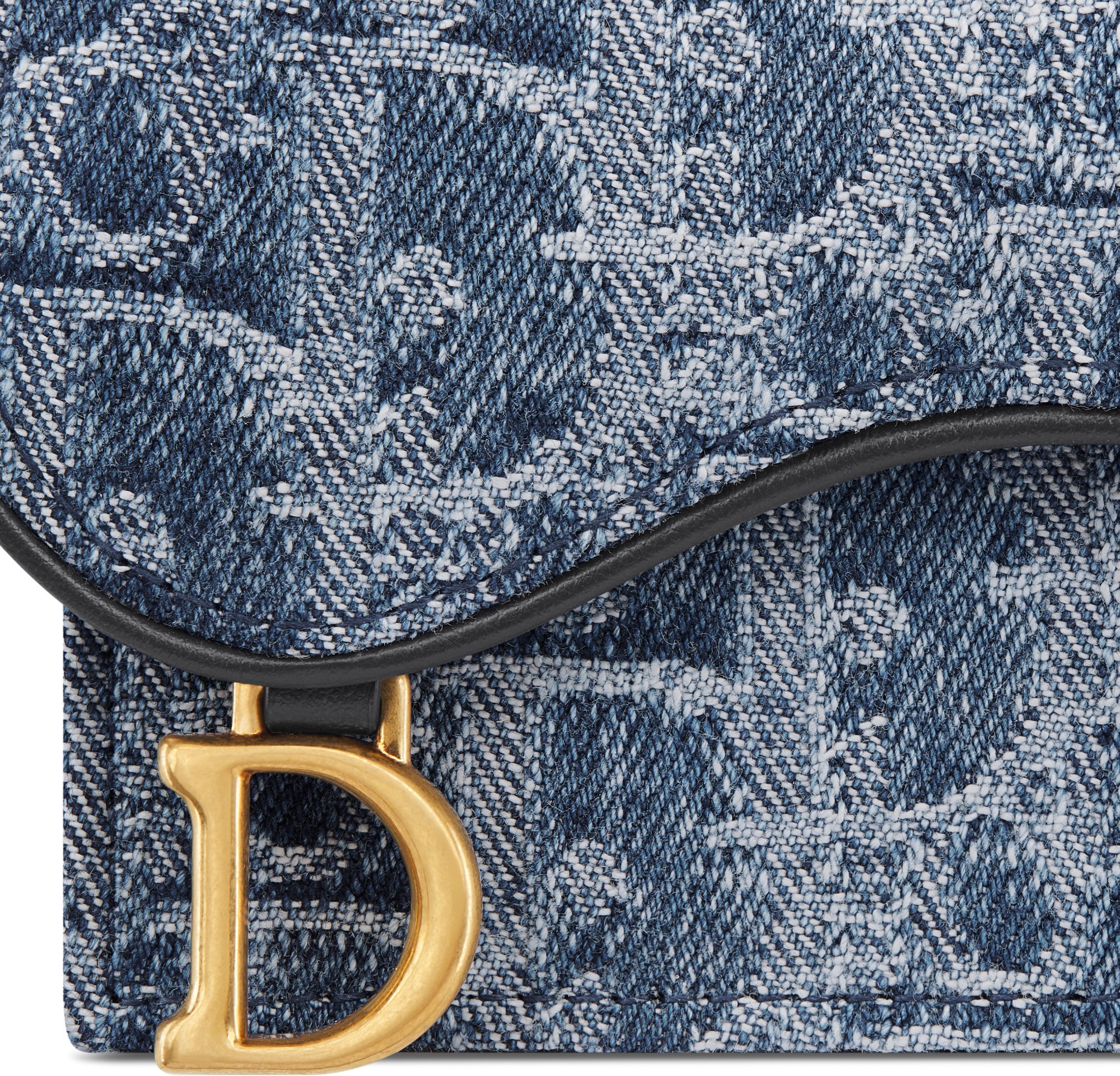 Saddle Bloom Card Holder Blue Denim Dior Oblique Jacquard | DIOR