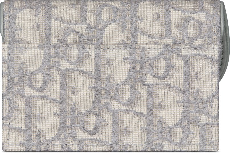 Saddle Bloom Card Holder Gray Dior Oblique Jacquard | DIOR